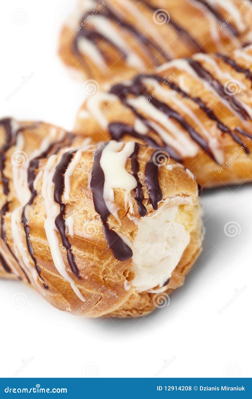 Chocolate eclair stock photo. Image of fatty, cream, gateaux - 12914208