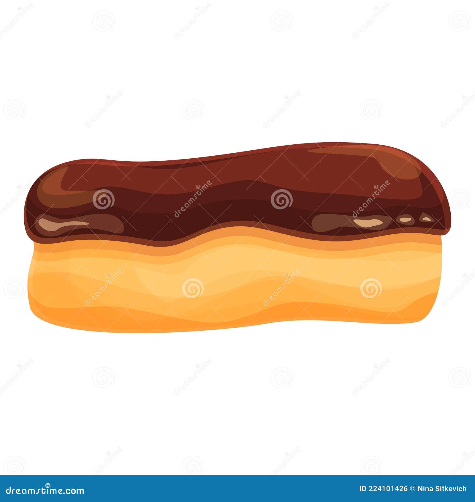 Chocolate Eclair Icon Cartoon Vector. Dessert Food Stock Vector ...