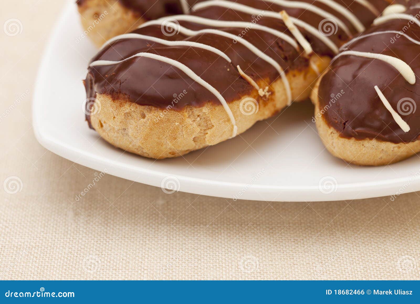 Chocolate eclair pastry stock photo. Image of icing, chocolate - 18682466