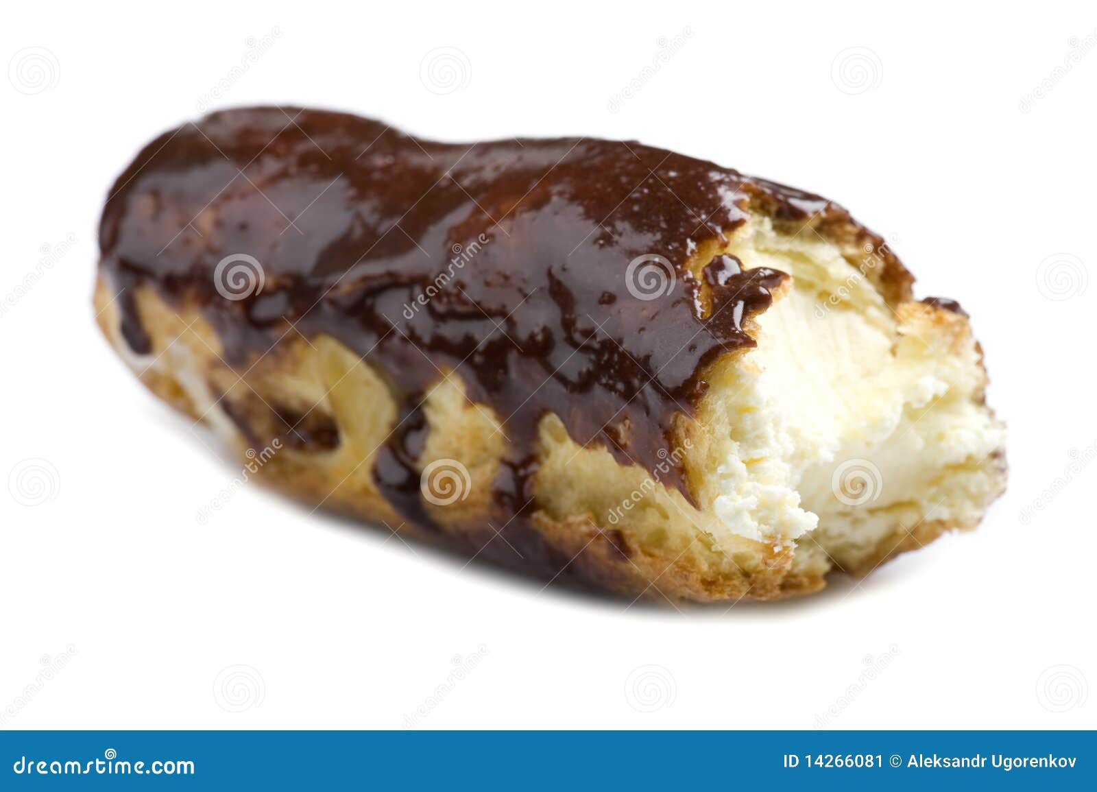 Chocolate eclair on white stock image. Image of eclair - 14266081