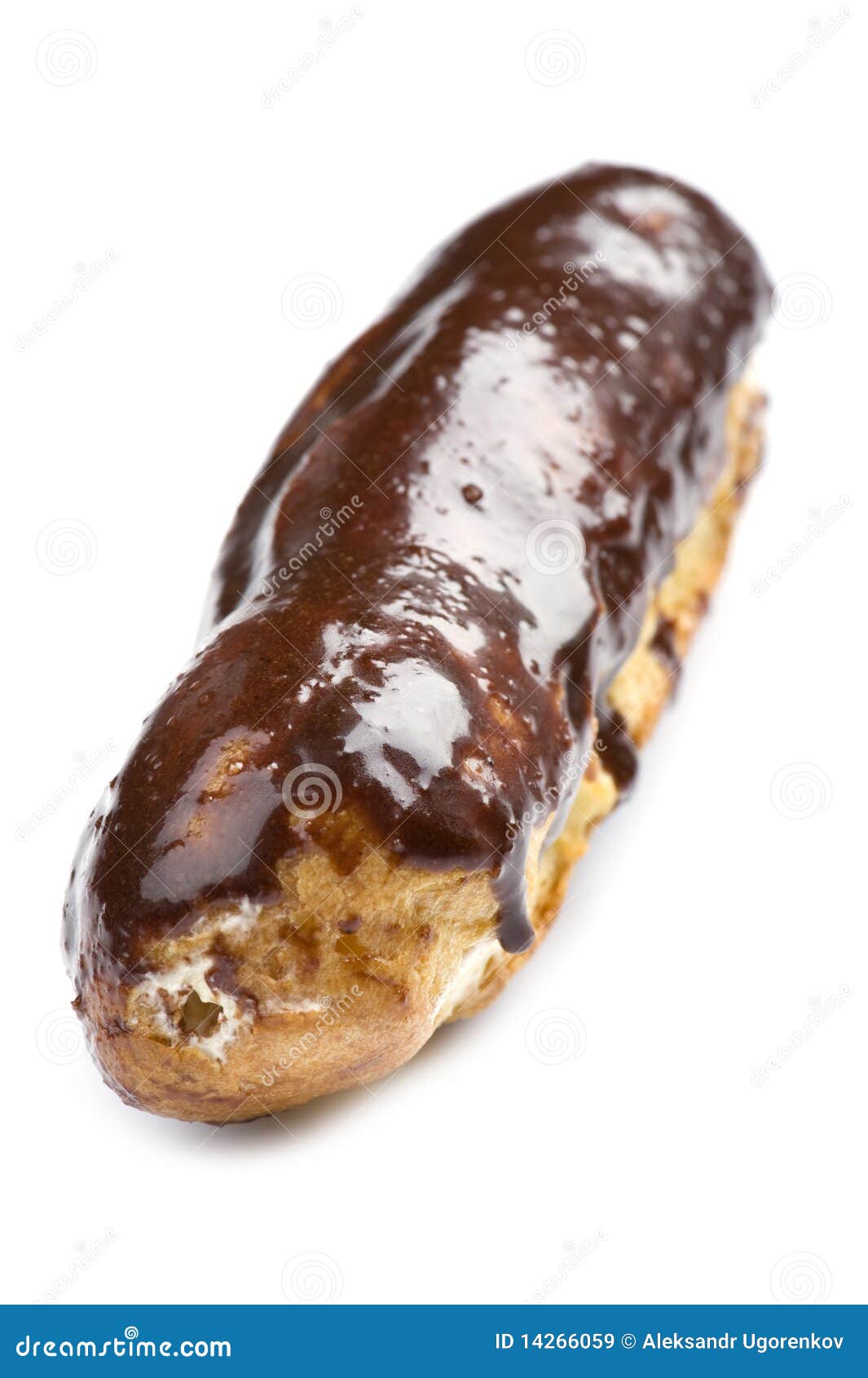 Chocolate Eclair on White Background Stock Image - Image of yellow ...