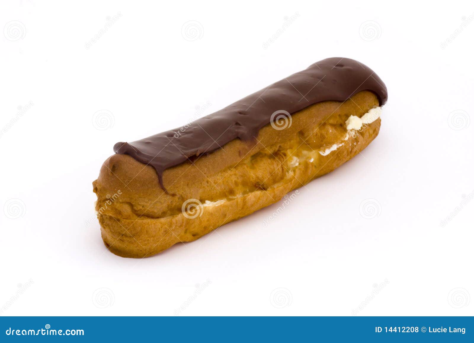 Chocolate Eclaire Over White Stock Photo - Image of food, nutritious ...