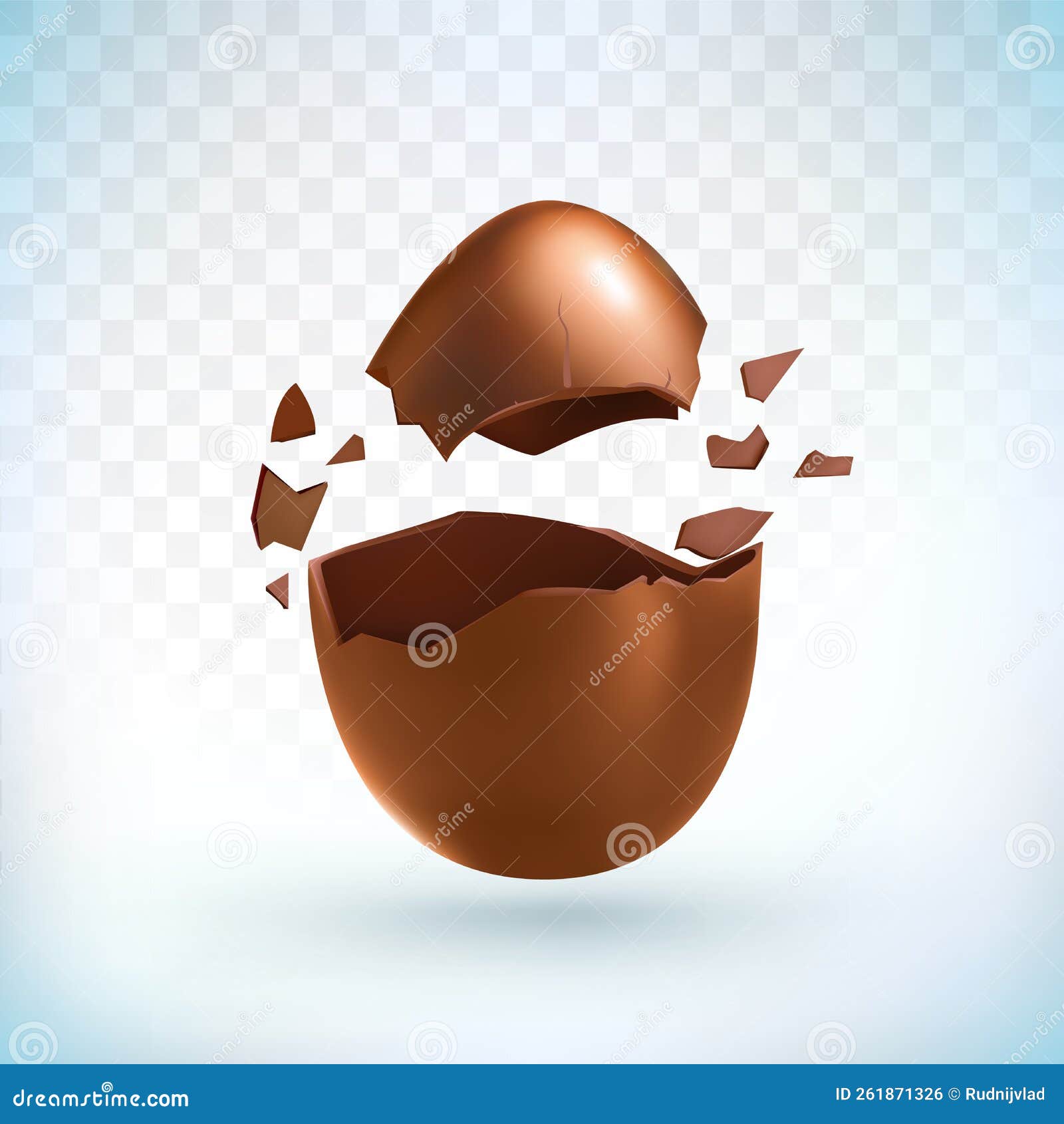 Chocolate Egg Explosion. Easter Egg. Chocolate Egg Surprise Broken on ...