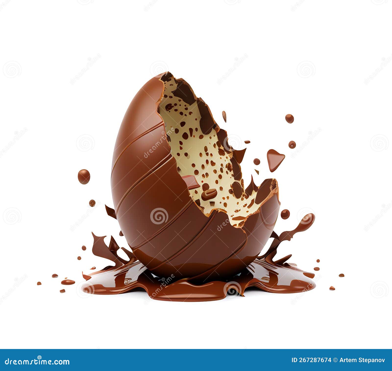 Chocolate Egg Isolated, Broken Open Easter Egg, Generative Ai ...