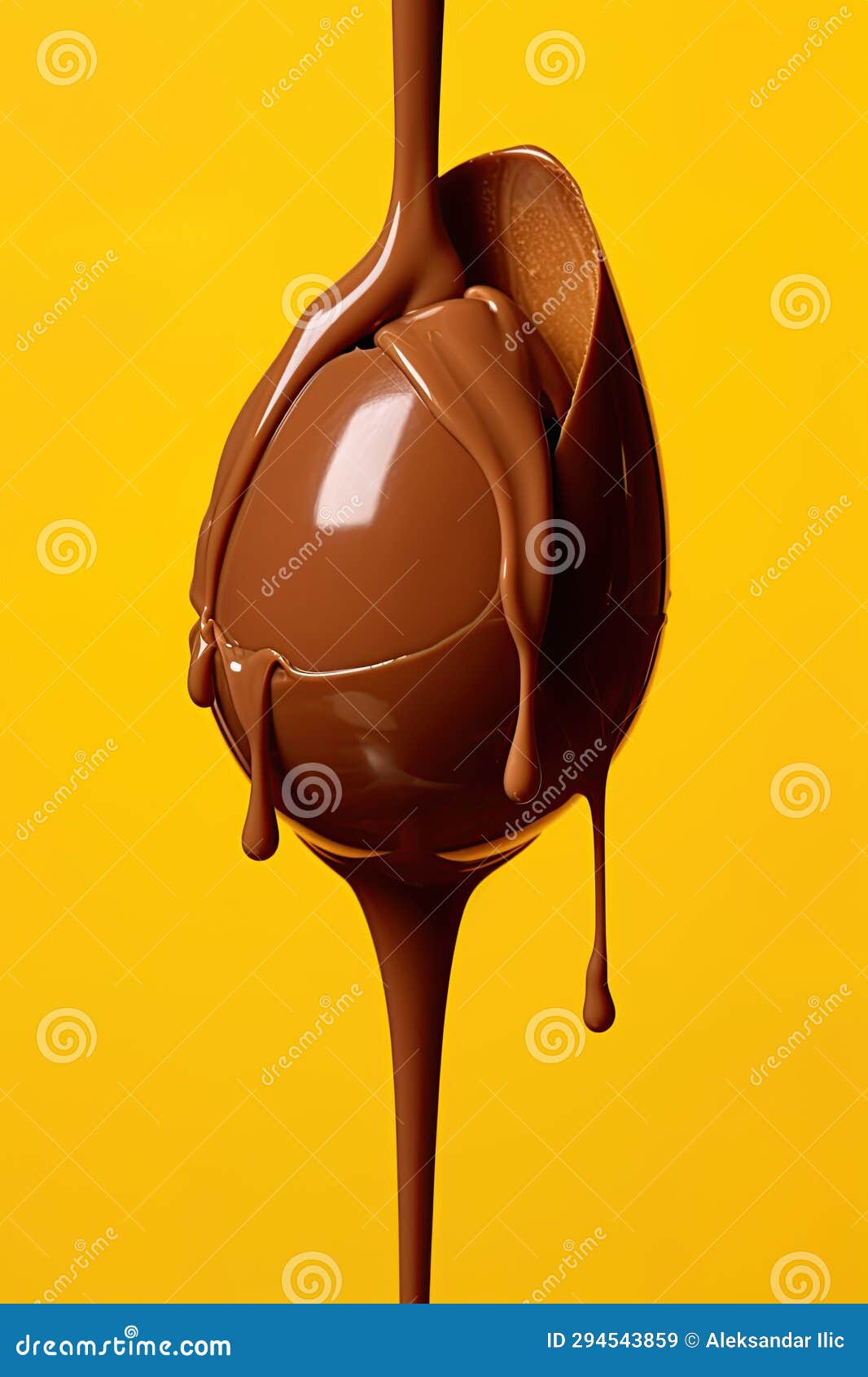 Chocolate Egg Melting Over Yellow Background. Happy Easter Concept ...