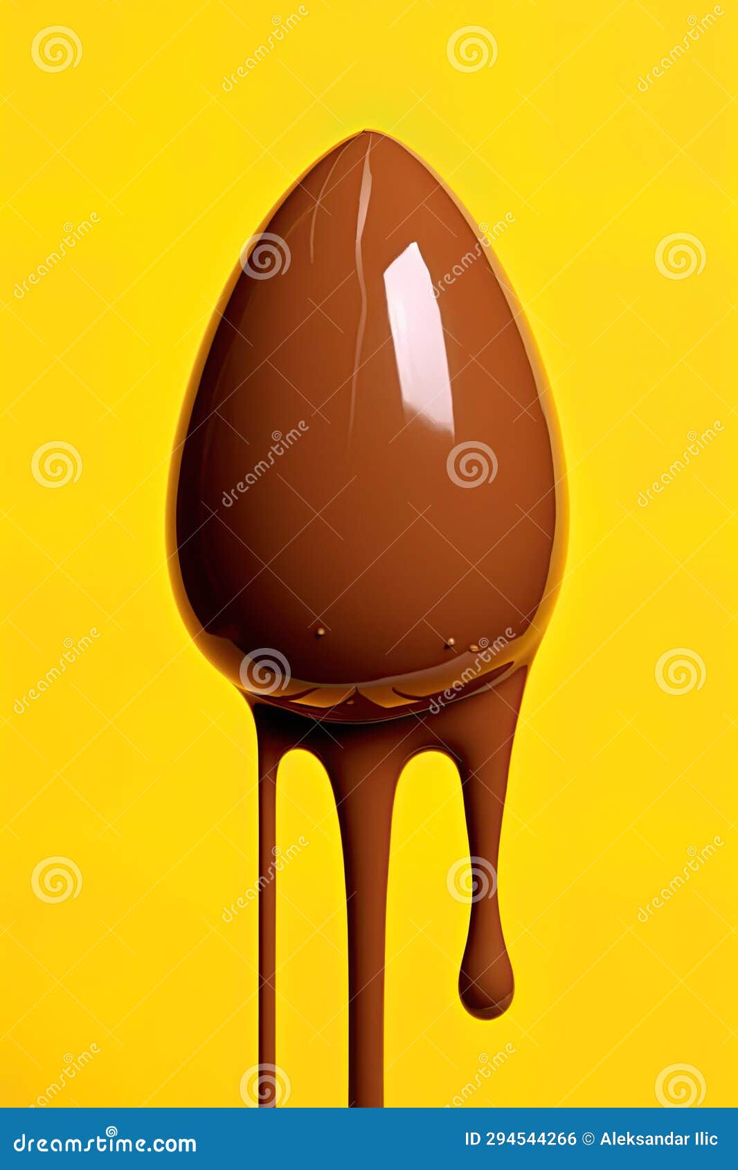 Chocolate Egg Melting Over Yellow Background. Happy Easter Concept ...