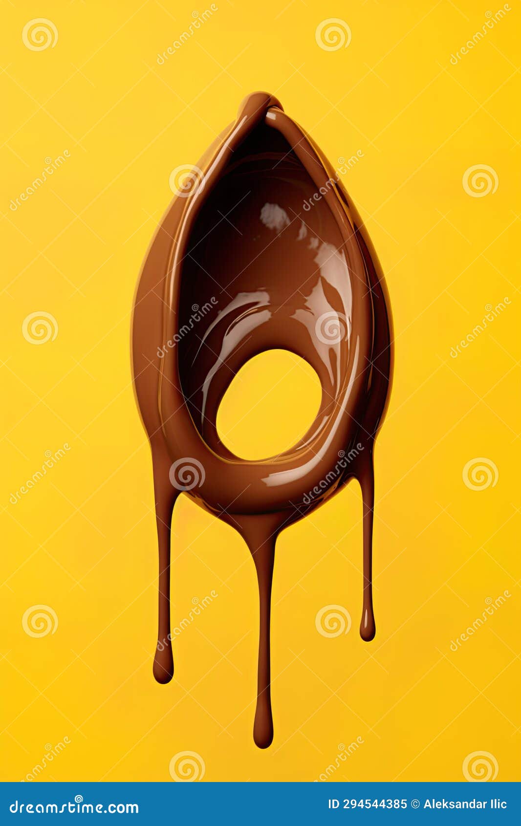 Chocolate Egg Melting Over Yellow Background. Happy Easter Concept ...