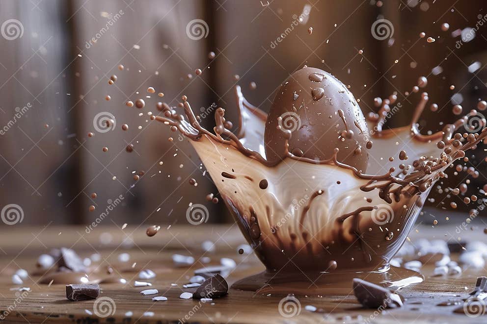 Chocolate Egg Splash stock illustration. Illustration of fall - 331058390