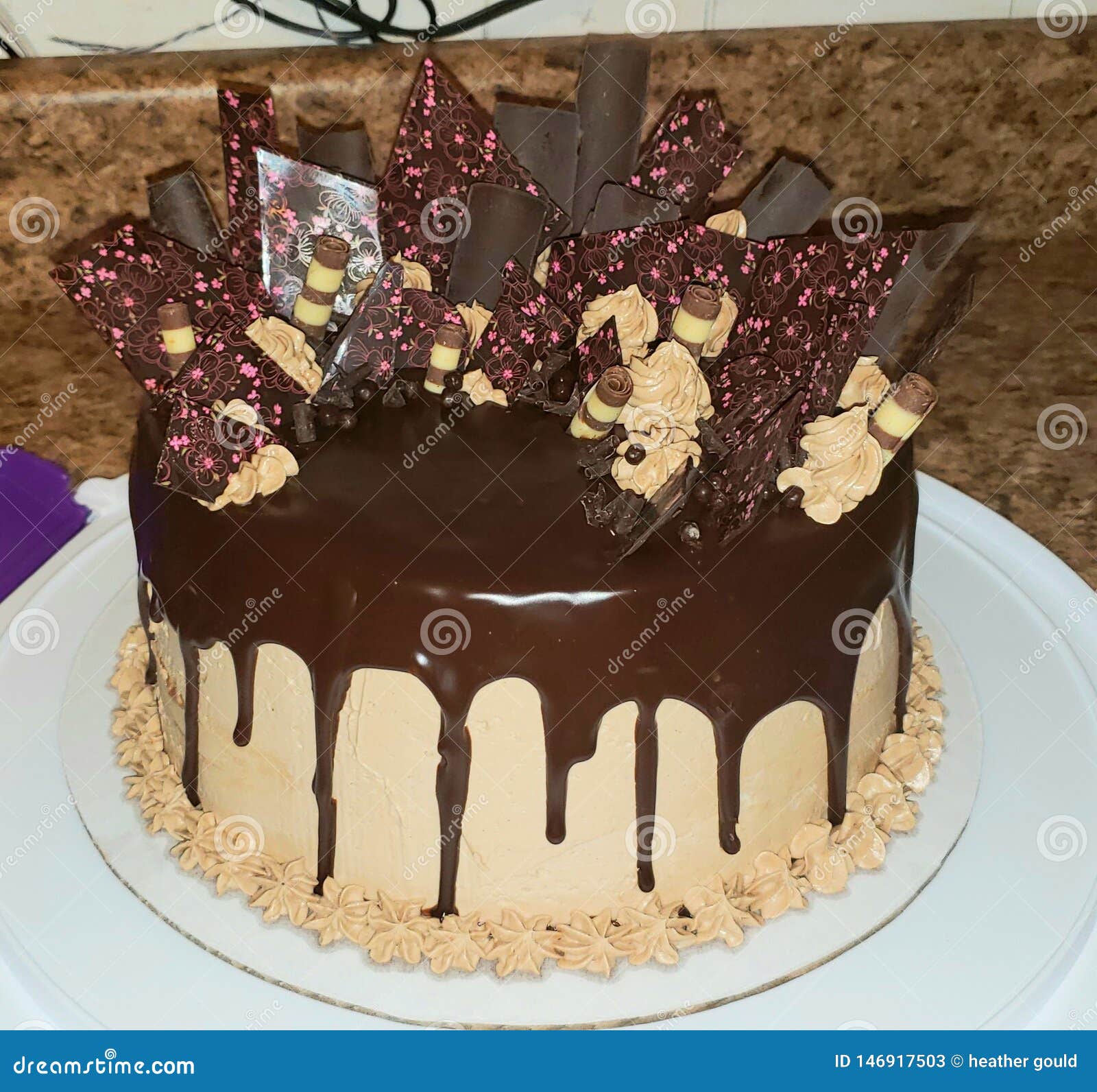Chocolate Extreme Drip Cake Stock Image - Image of cake, dessert: 146917503