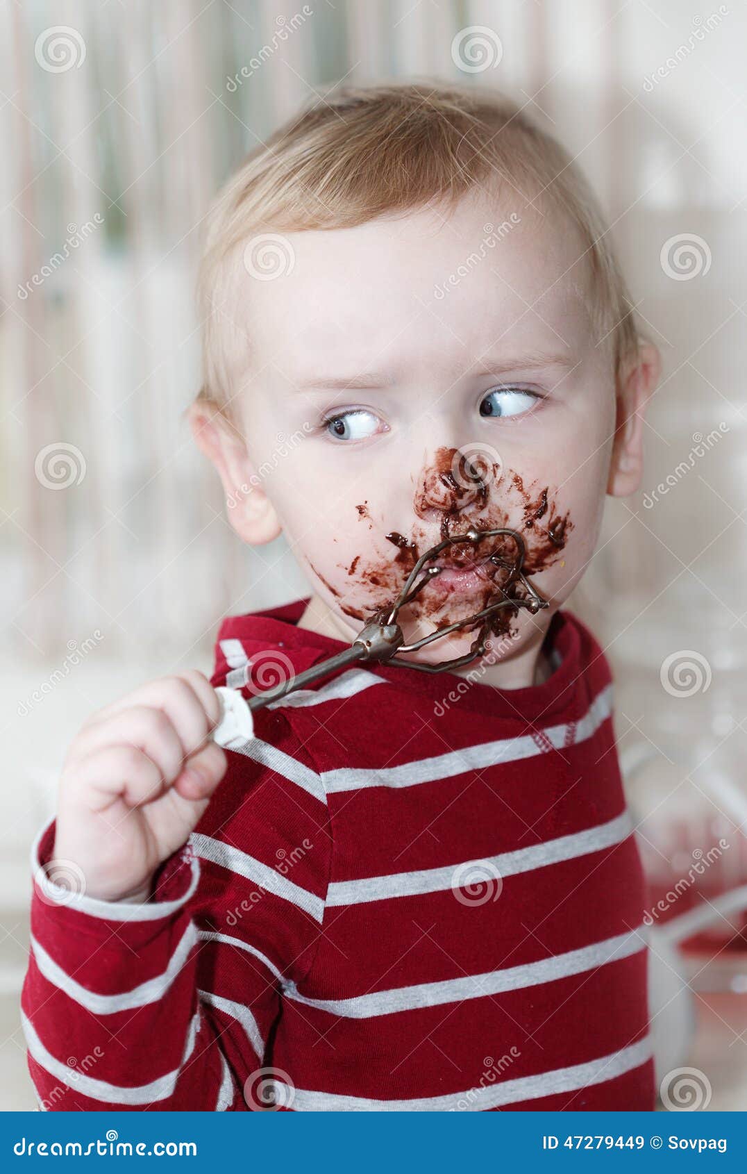 Chocolate on face stock image. Image of hand, messy, like - 47279449