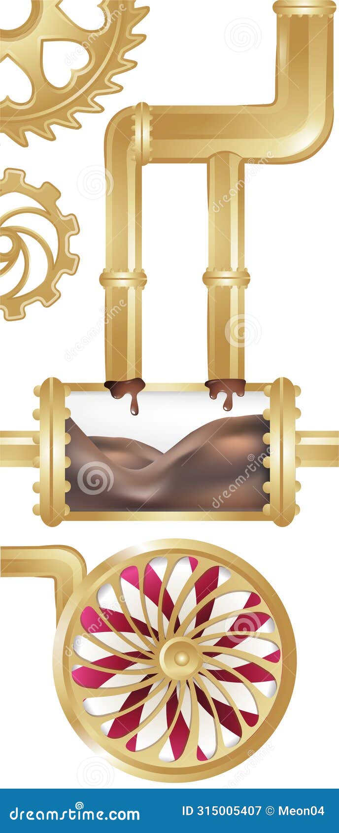 Chocolate Factory Elements of Mechanisms and Candies 5 Stock Vector ...