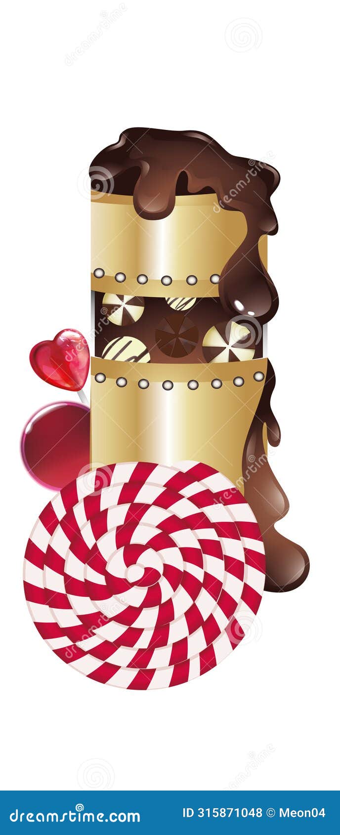 Chocolate Factory Elements Of Mechanisms And Candies Vector ...