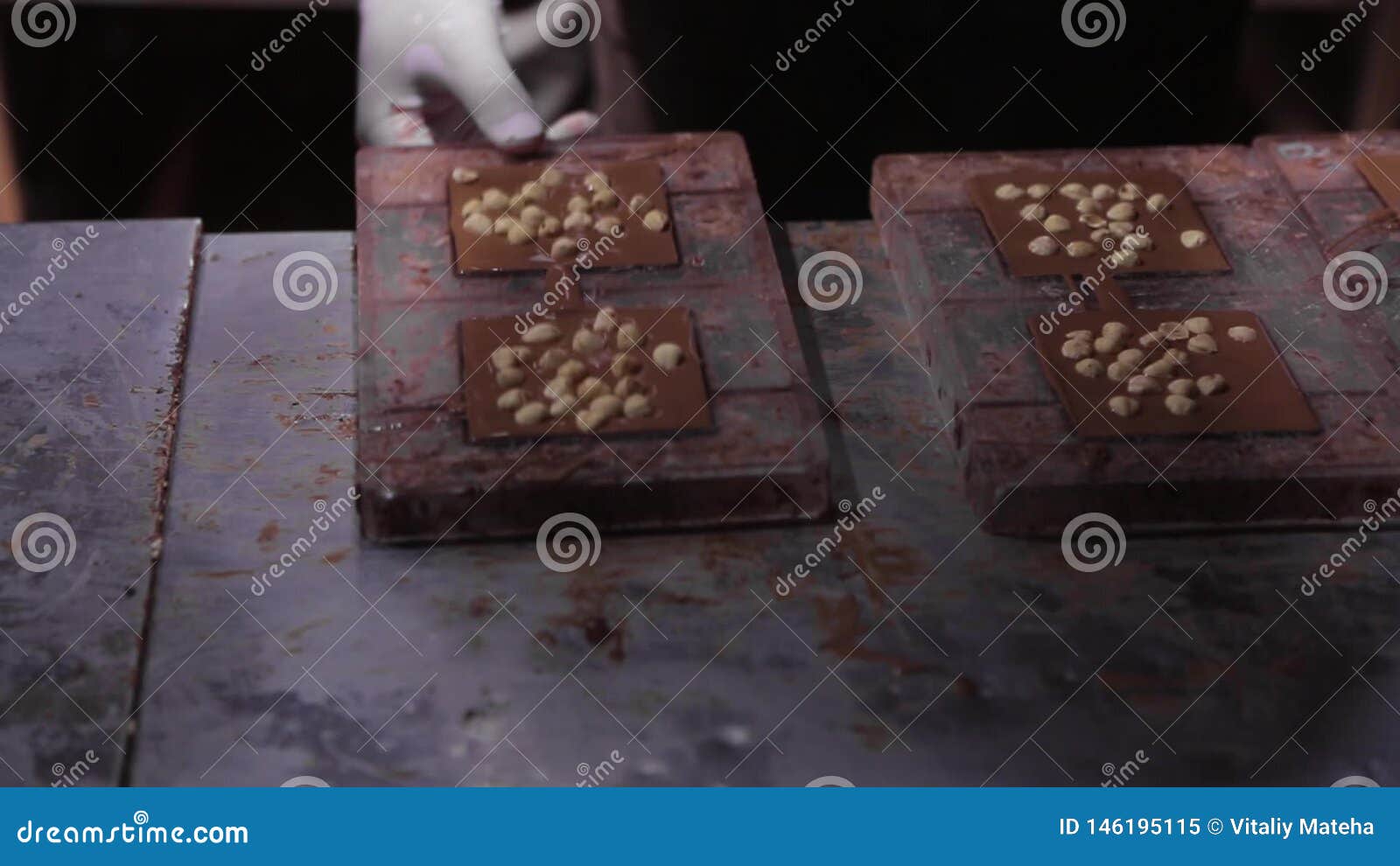 Chocolate Factory, the Process of Making Chocolate. Pouring Liquid ...
