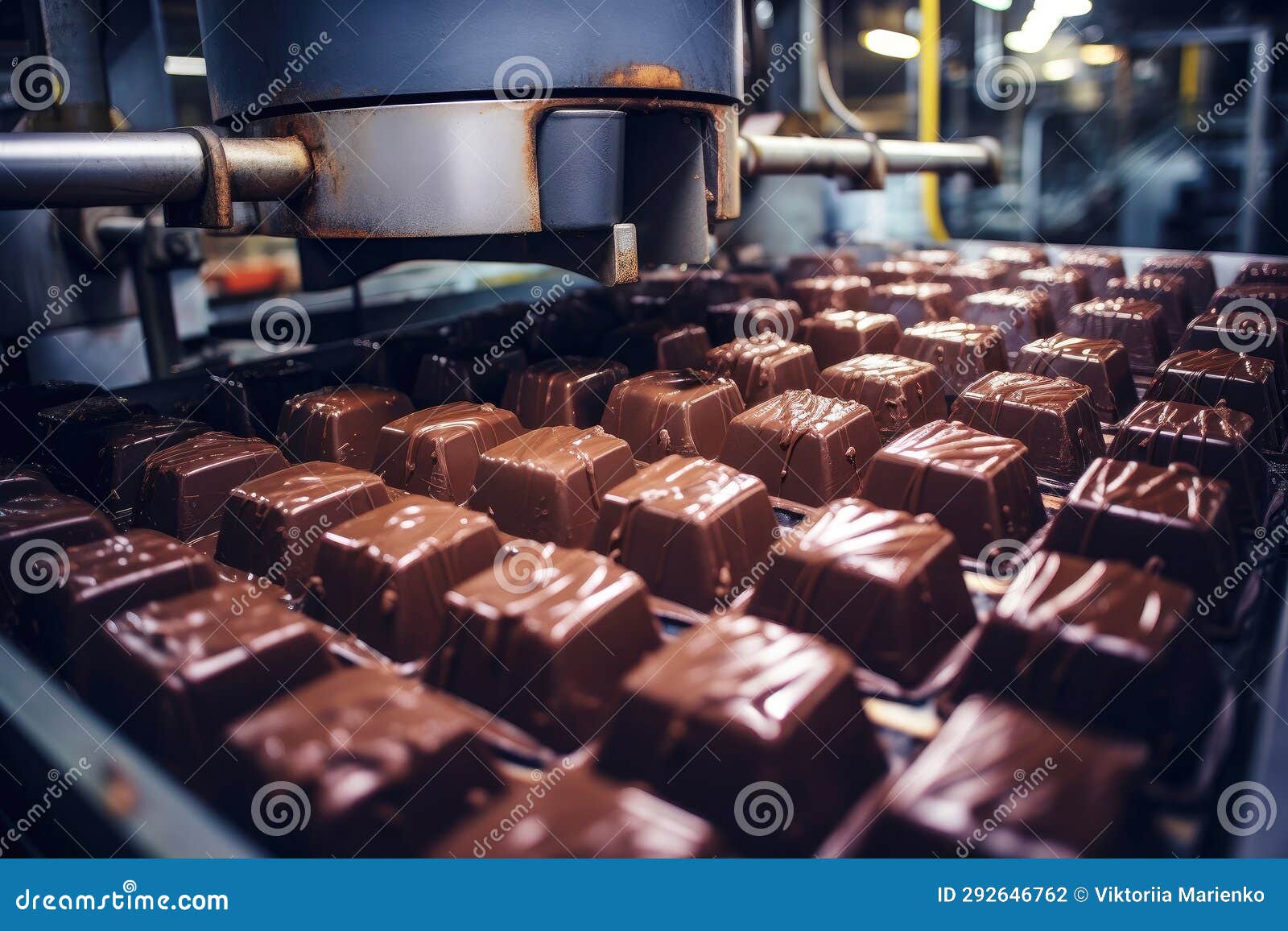 Chocolate Factory S Creation Line Close Up Stock Illustration ...