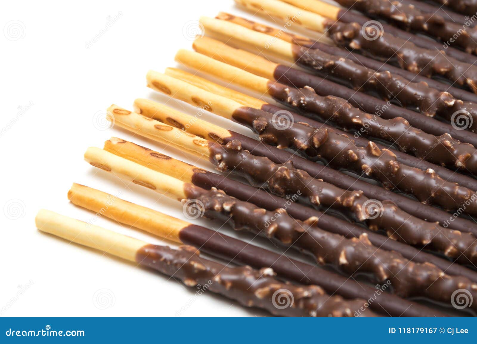Chocolate Filled Biscuit Sticks on White Background : Dessert Image ...