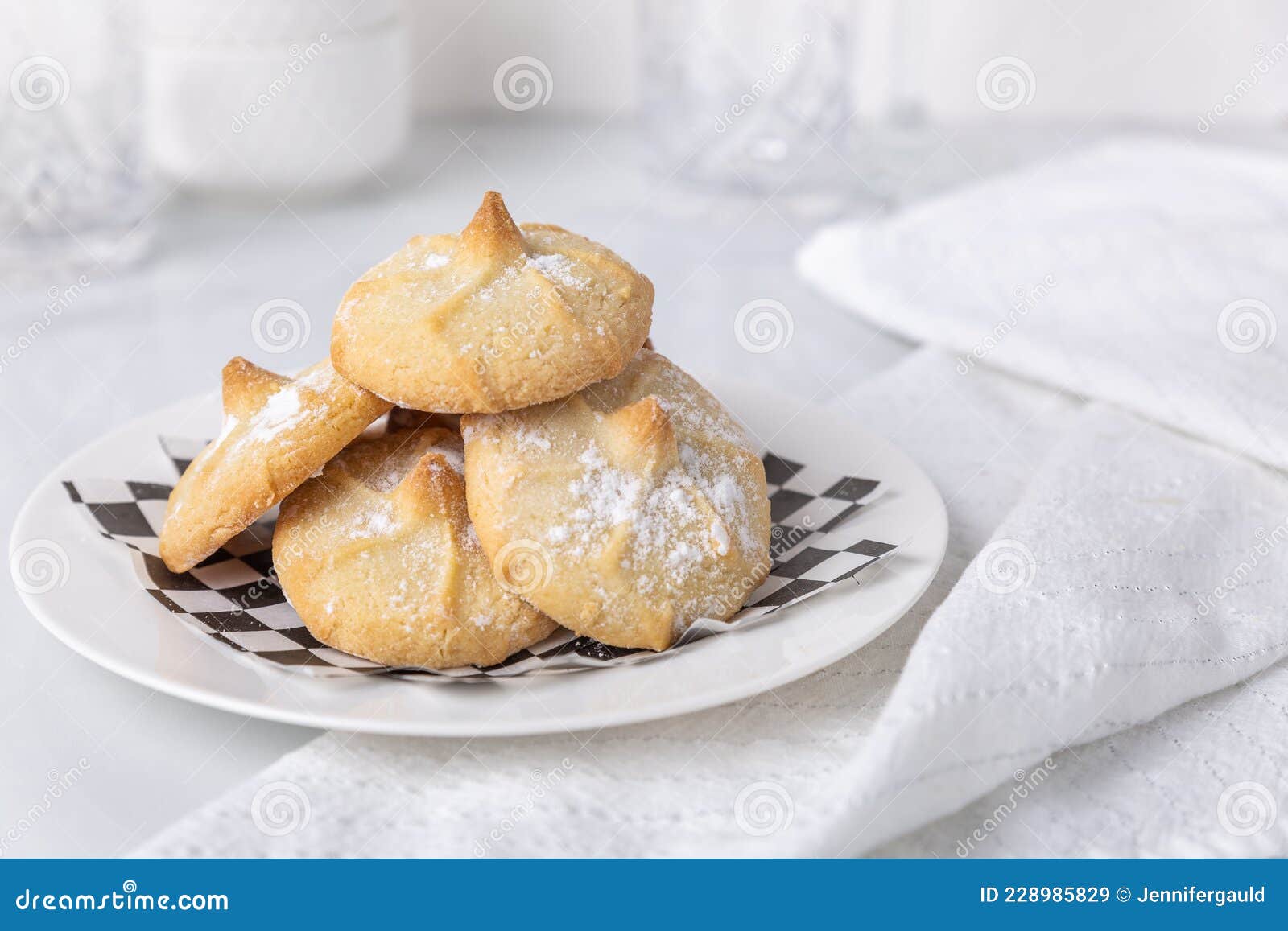 Chocolate Filled Shortbread Cookies in a White Kitchen Stock Image ...
