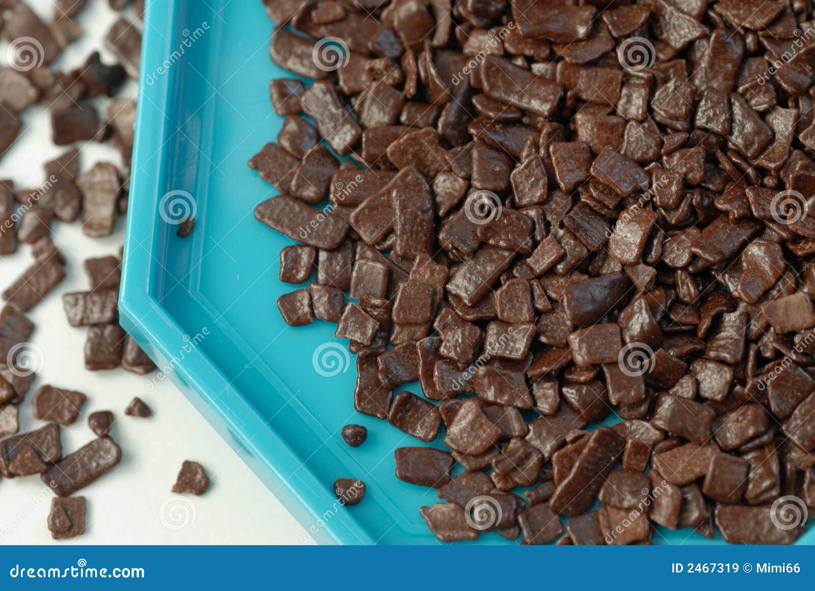 Hot Chocolate Flakes In Old Rustic Style Silver Sieve On Wooden Stock ...