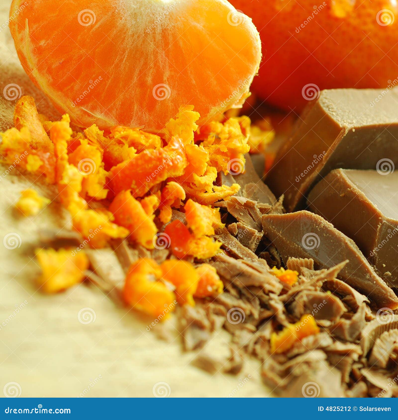 Chocolate Flakes and Orange Stock Photo - Image of diet, vitamin: 4825212