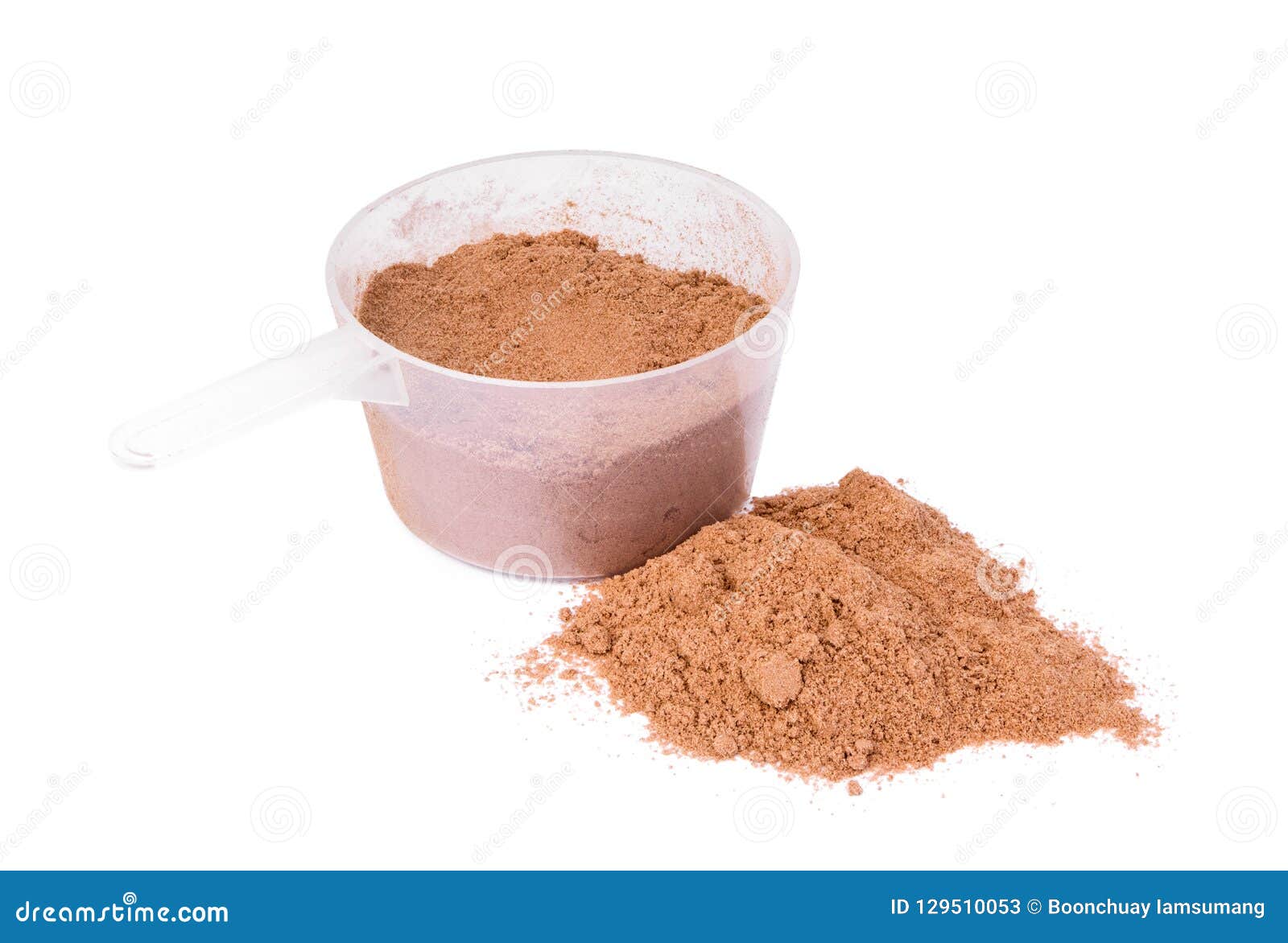 Chocolate Flavor Whey Protein Powder Isolated on White Stock Image ...