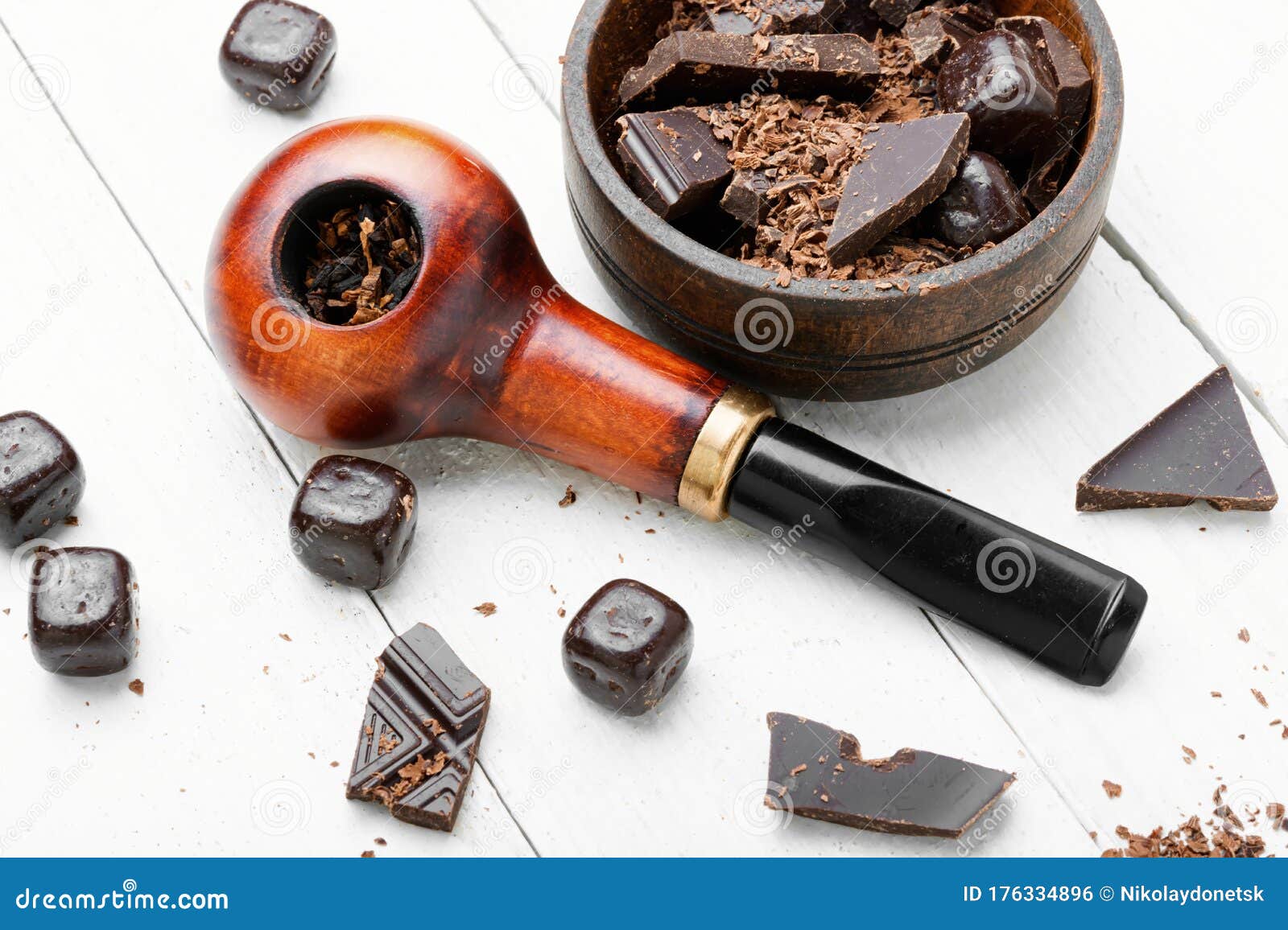 Chocolate Flavored Tobacco Pipe Stock Photo - Image of relaxation ...