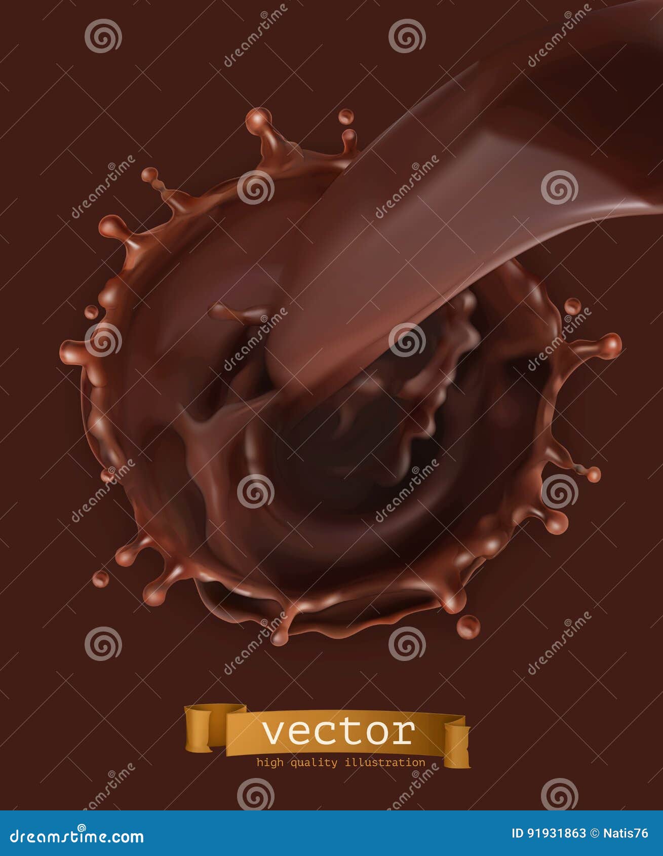 Chocolate Flow, Falling Drops And Splash, 3d Vector | CartoonDealer.com ...