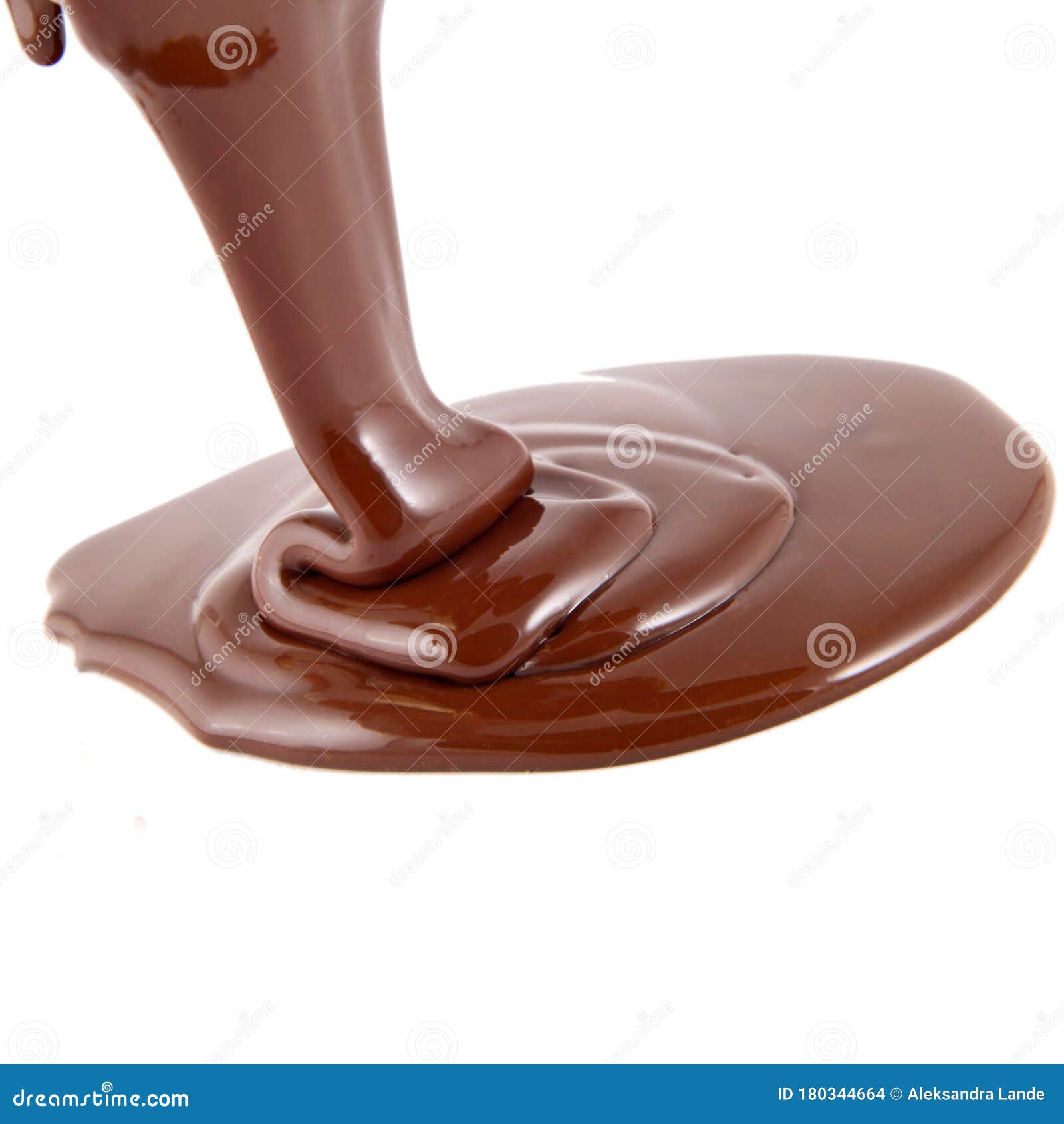 Chocolate Flow Isolated on White Background Stock Photo - Image of ...