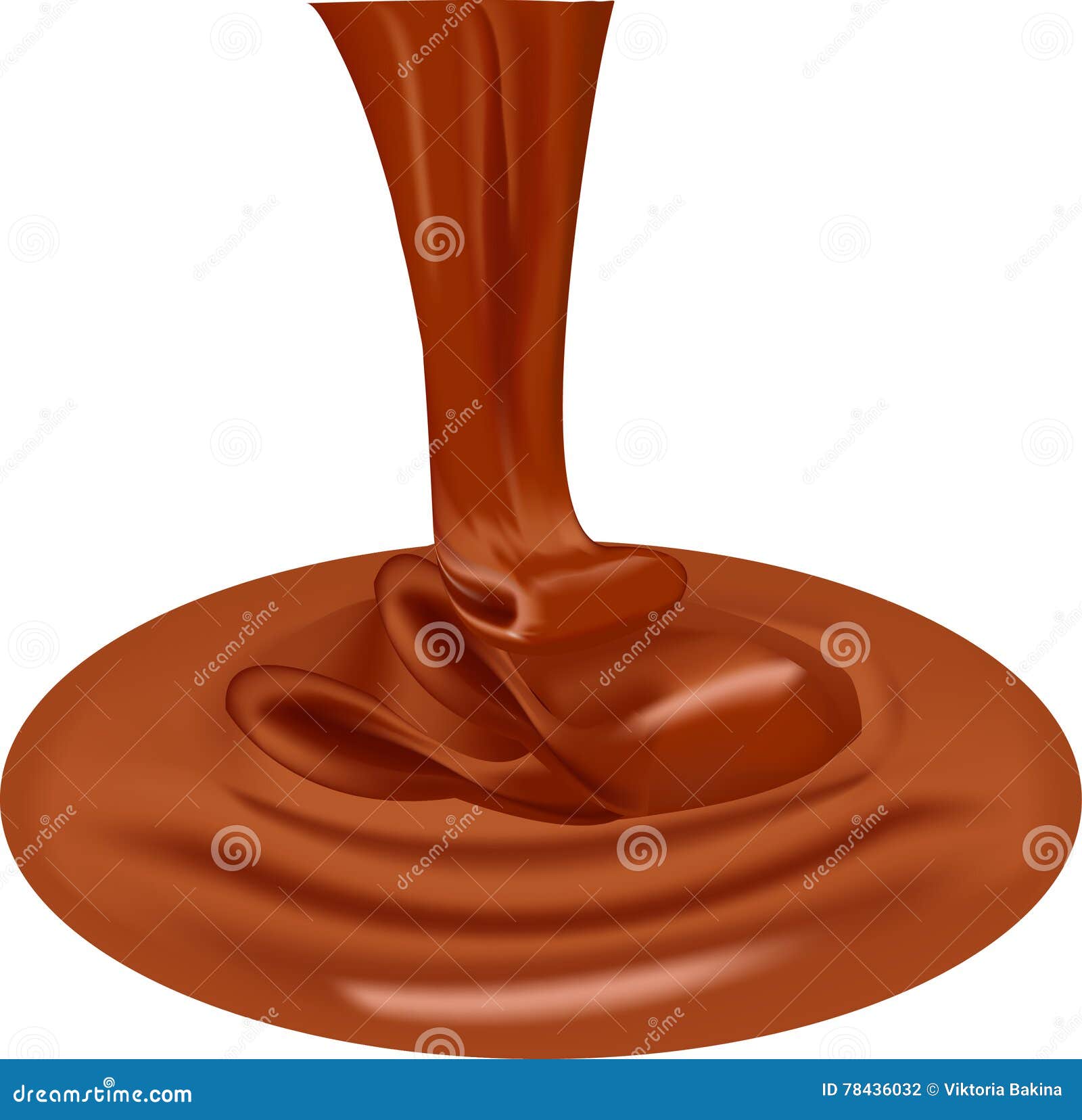 Chocolate Flow. Vector Illustration of Melting Chocolate. Chocolate ...