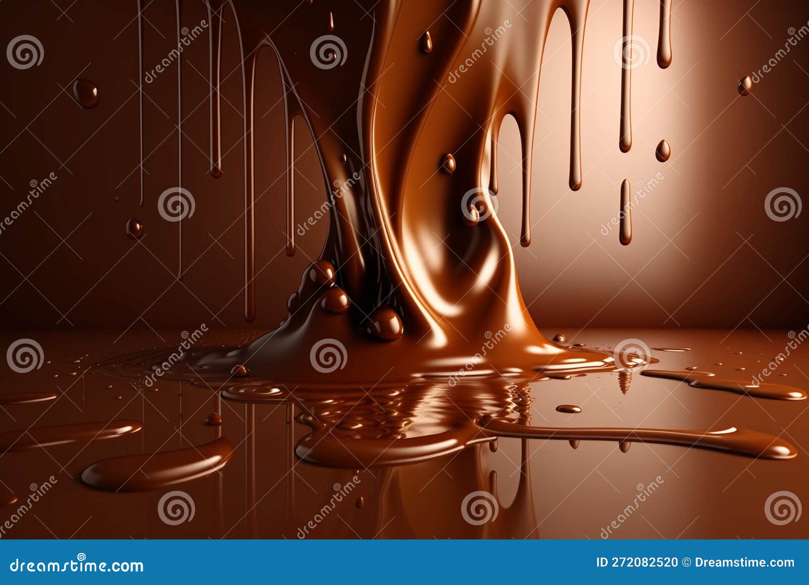 Chocolate Flows from the Top, Abstract Sweet Chocolate Background ...