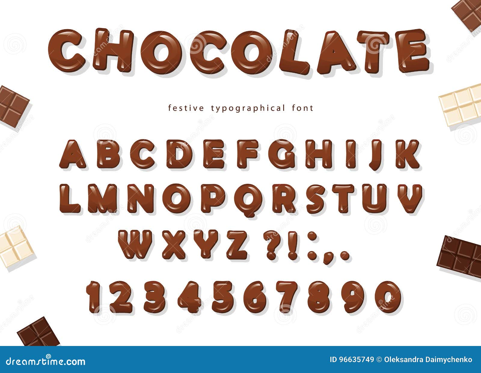 Chocolate Font Cartoon Vector | CartoonDealer.com #43428591