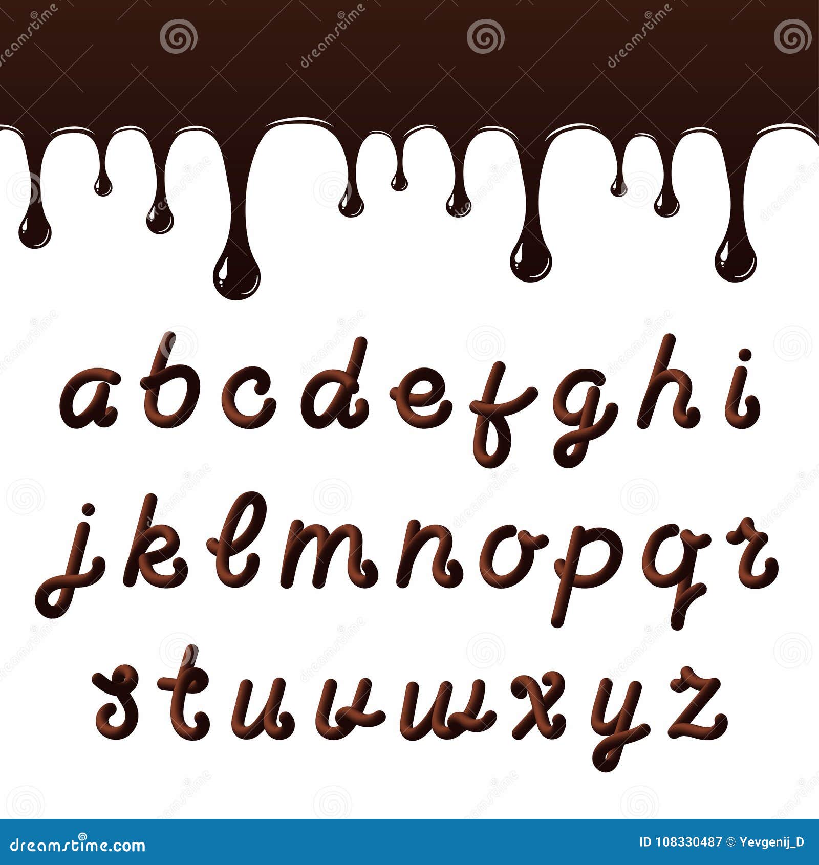 Chocolate Font with Latin Letters. Melted Chocolate Alphabet with ...