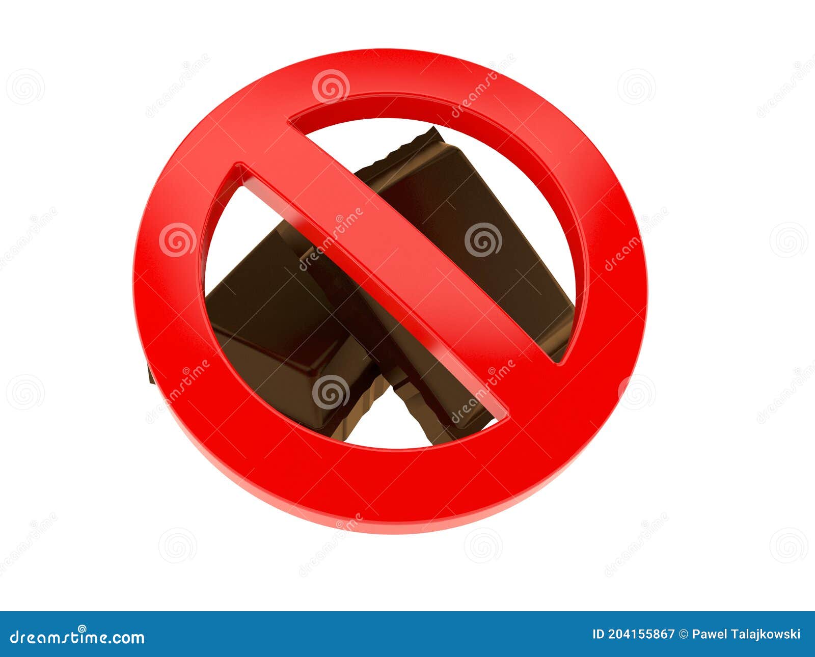 Chocolate with Forbidden Symbol Stock Illustration - Illustration of ...
