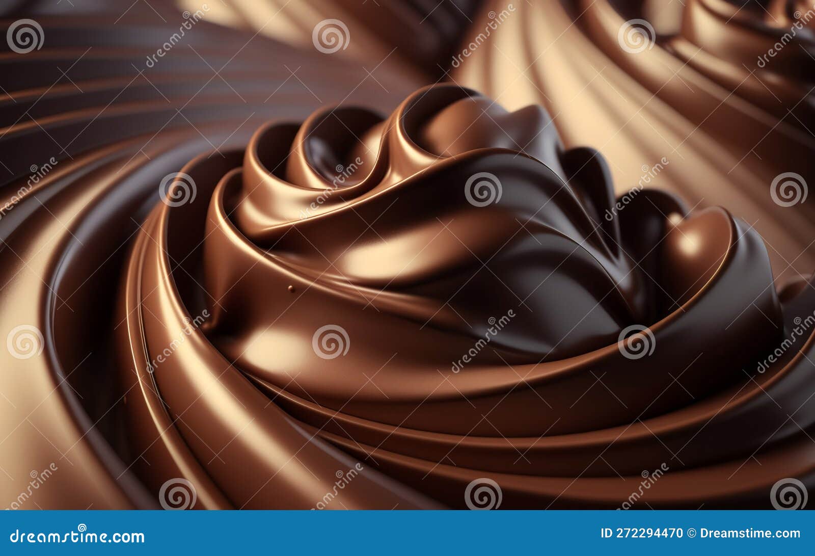 Chocolate in the Form of Endless Calm Waves Background, Abstract ...