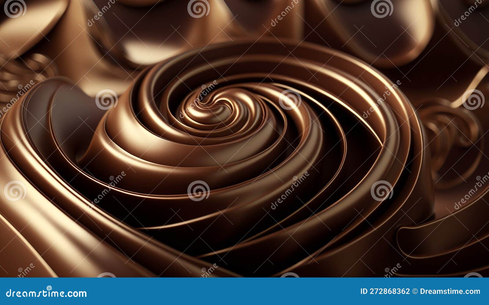 Chocolate in the Form of Endless Calm Waves Background, Abstract Sweet ...