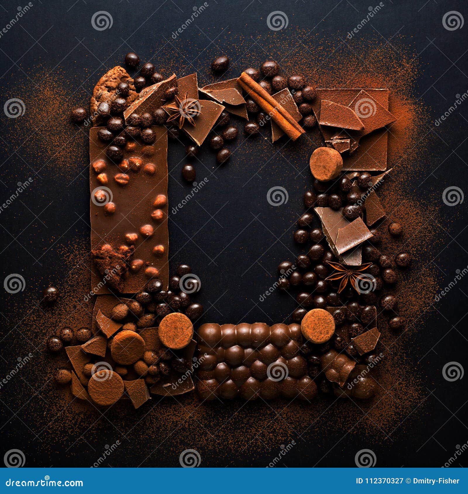 Chocolate frame. stock image. Image of delicious, frame - 112370327