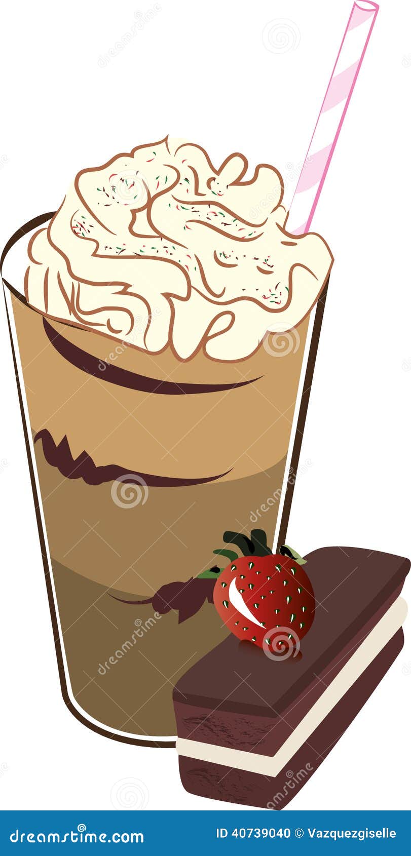 Chocolate Frappe ilustración del vector. Ilustración de batido - 40739040