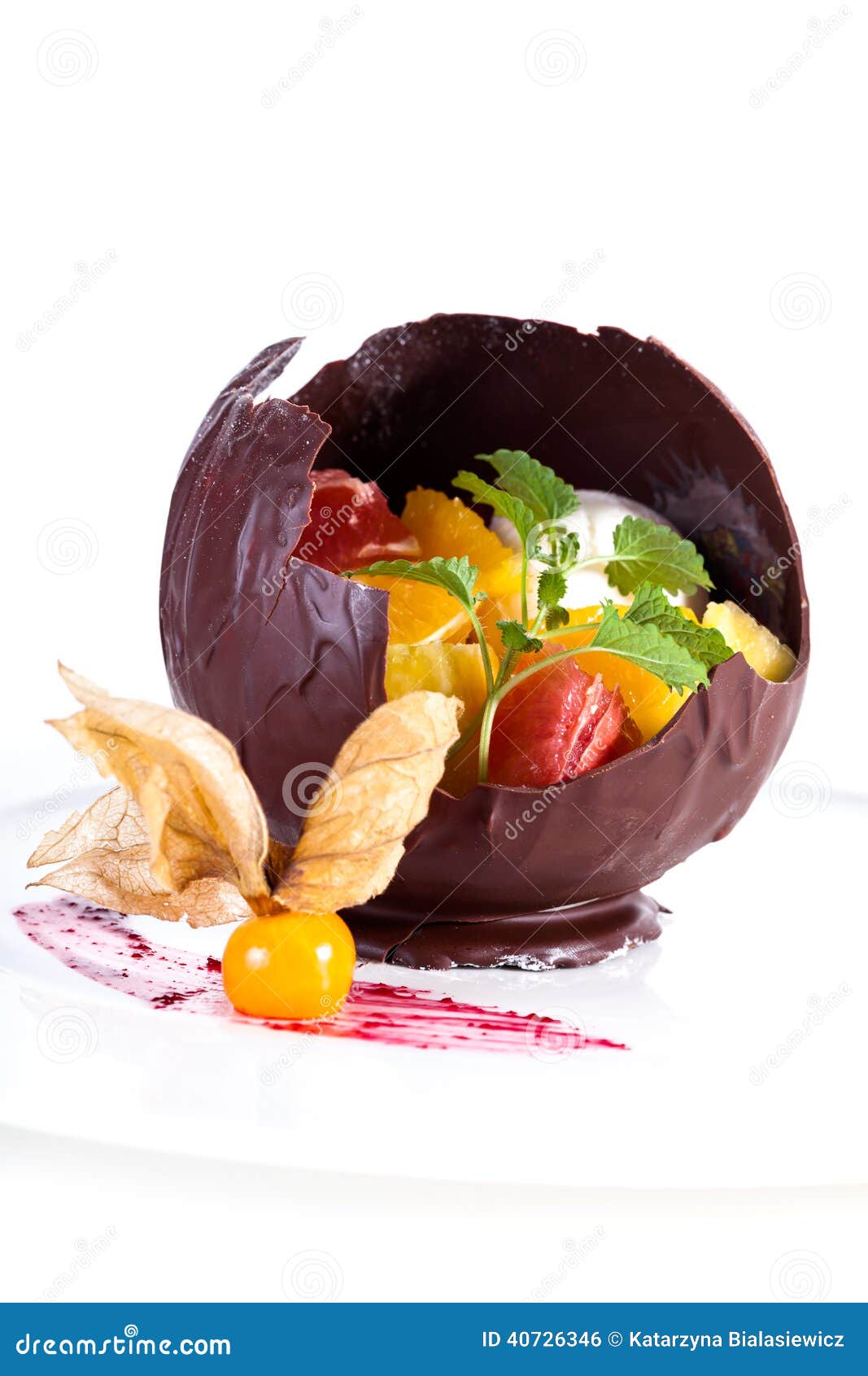 Chocolate fruit dessert stock photo. Image of gourmet - 40726346