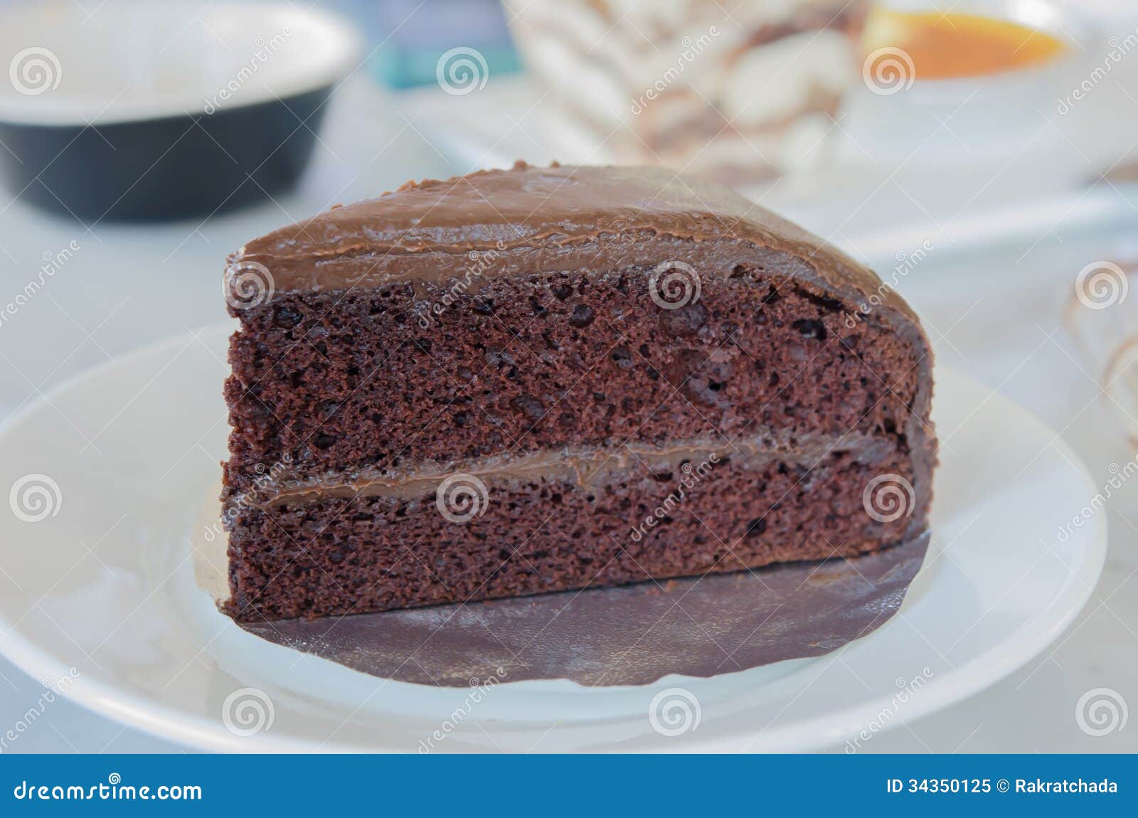 Chocolate fudge cake stock image. Image of slice, dessert - 34350125