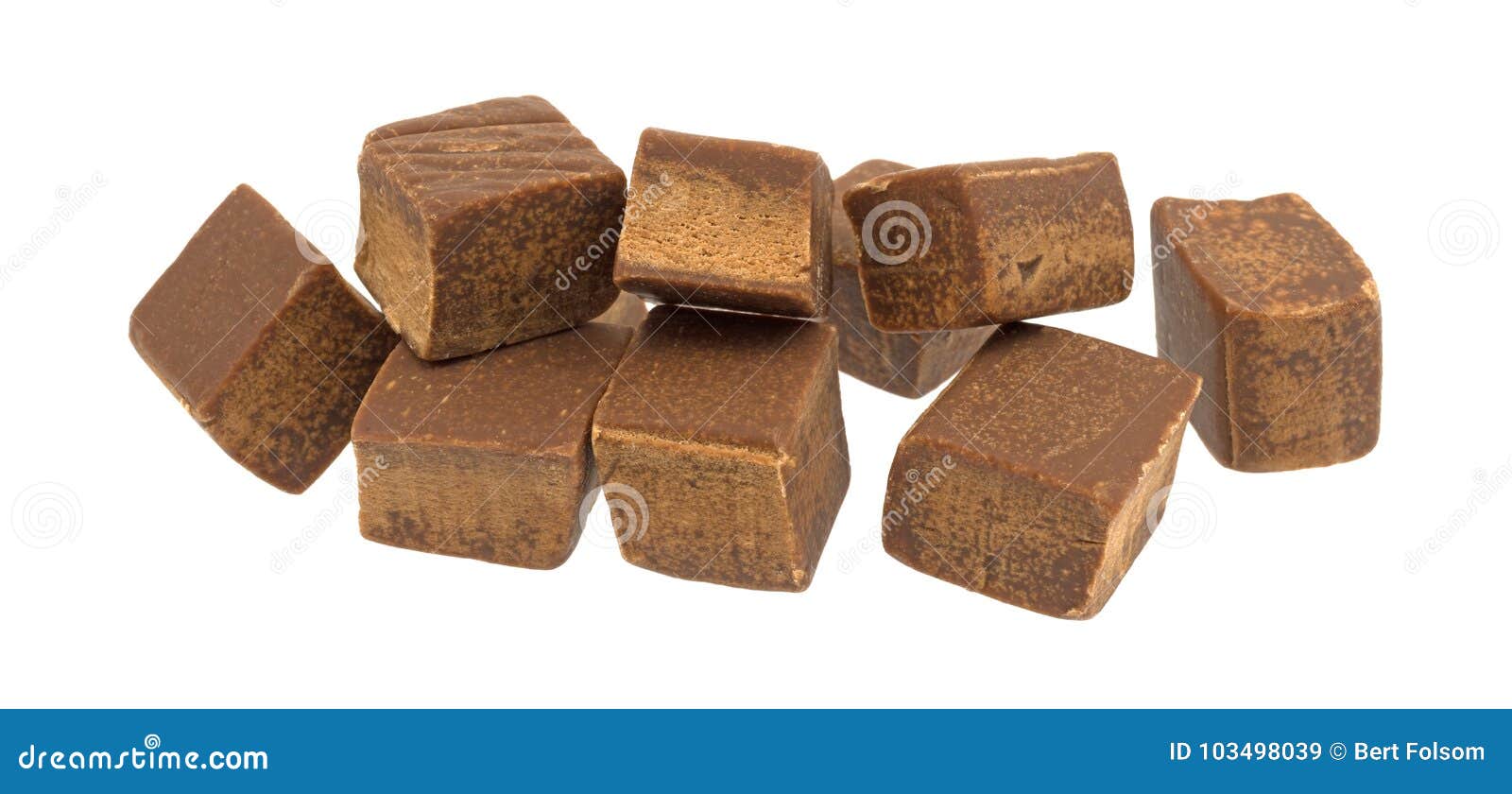 Chocolate Fudge Pieces on a White Background Stock Image - Image of ...