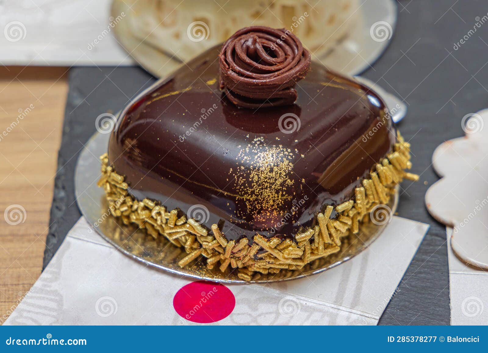 Chocolate Gold Cake stock image. Image of shape, colourful - 285378277