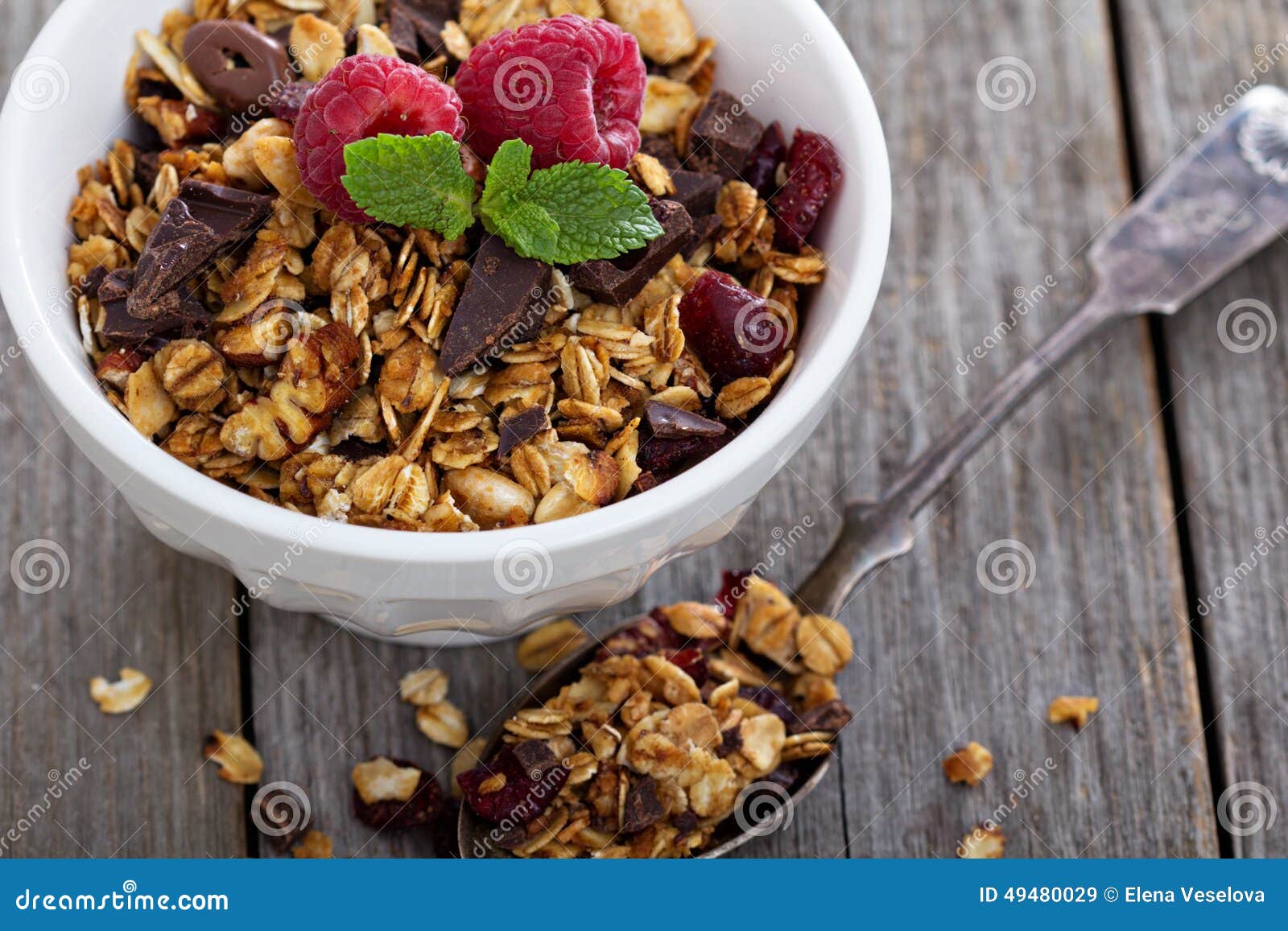 Chocolate Granola for Breakfast Stock Image - Image of fresh, muesli ...