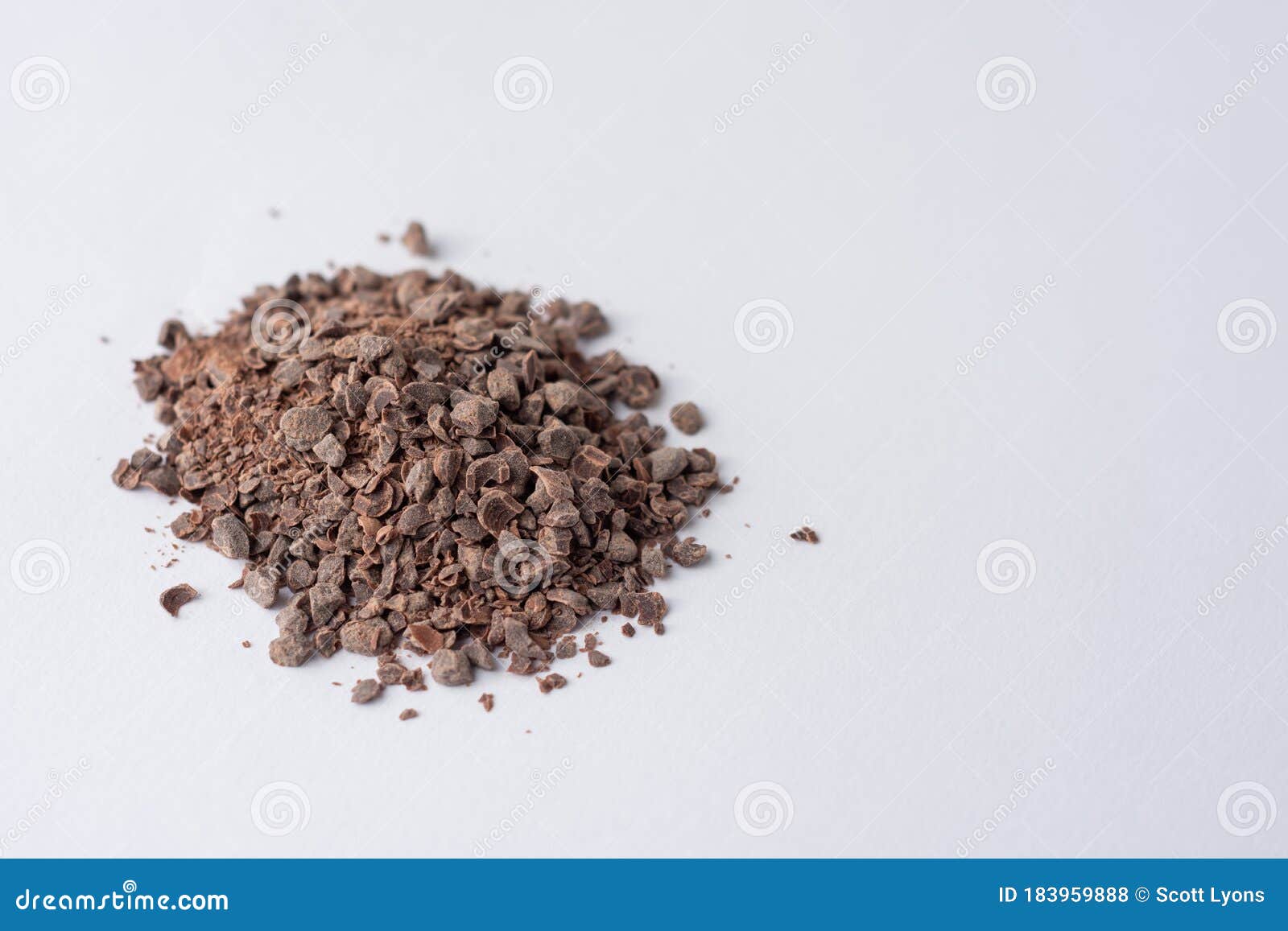 Chocolate Granules Side View Stock Photo - Image of closeup, grains ...