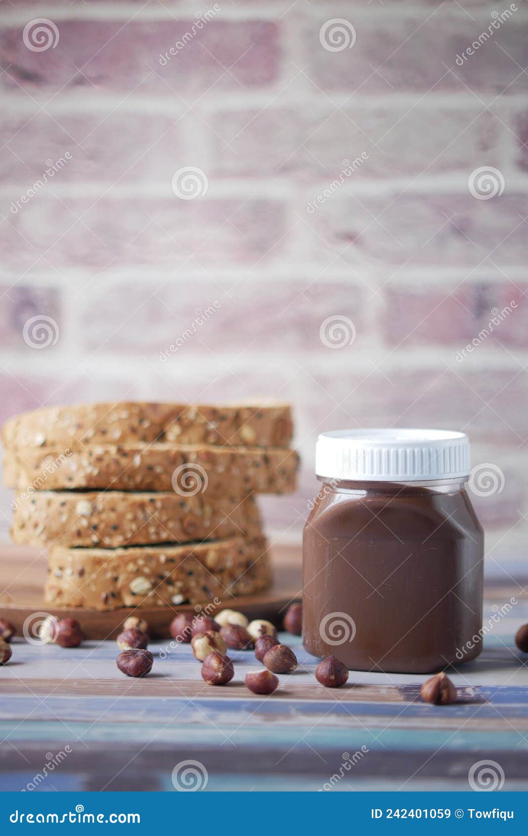 Chocolate Hazelnut Cream in a Container on Table Stock Image - Image of ...