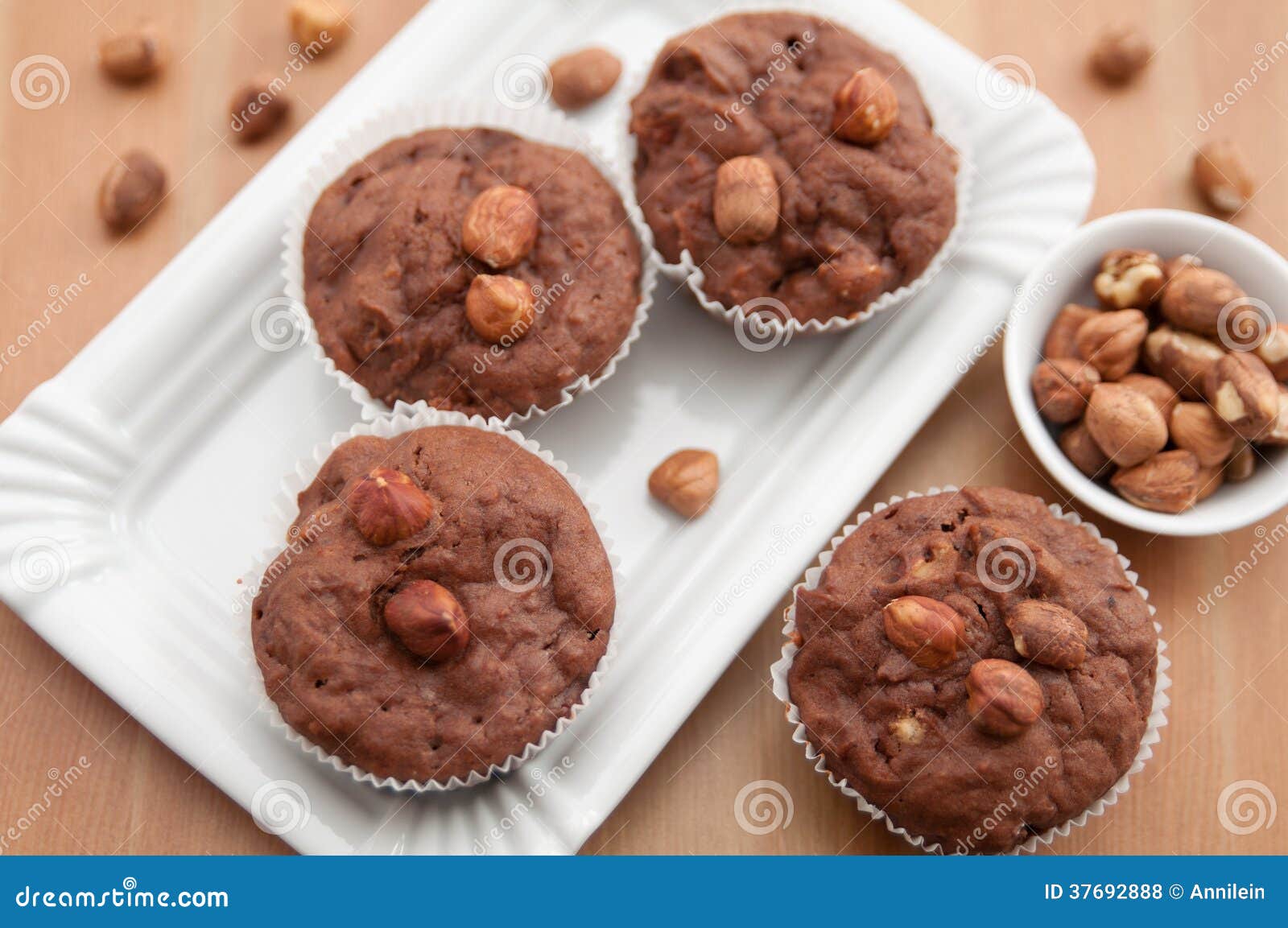 Chocolate Hazelnut Muffins stock photo. Image of cookery - 37692888