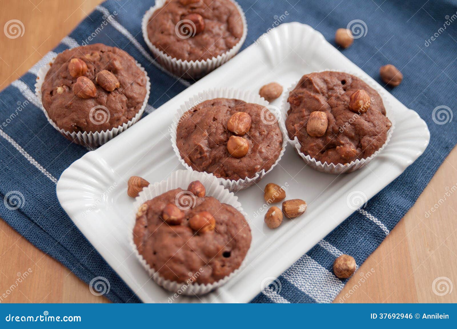 Chocolate Hazelnut Muffins stock photo. Image of homemade - 37692946
