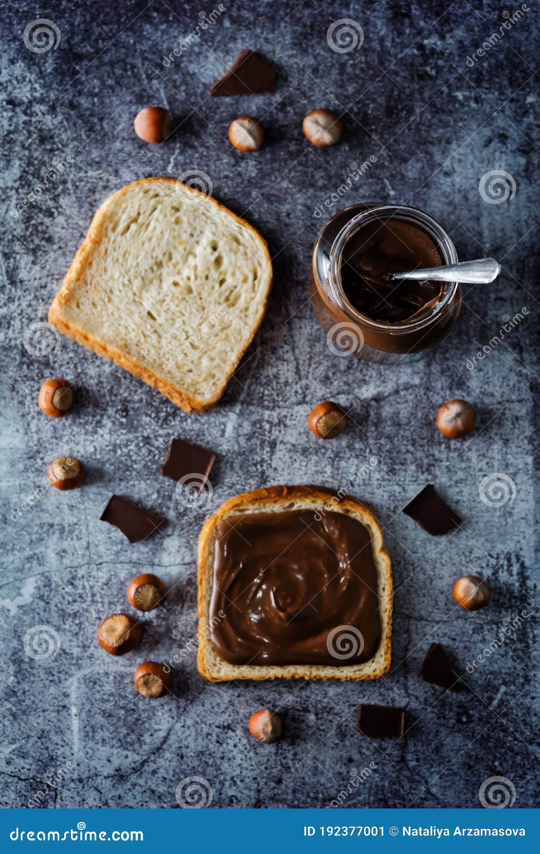 Chocolate Hazelnut Pasta with Sandwich Stock Image - Image of food ...