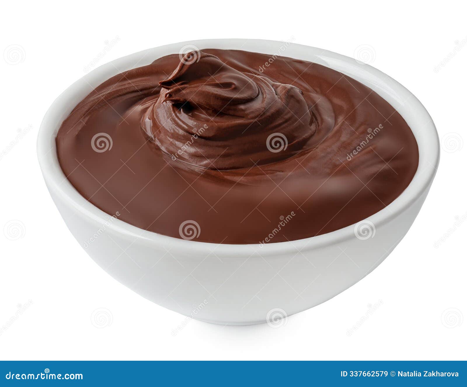 Chocolate Hazelnut Spread in a Bowl Isolated. Twisted Hazel Nut Cream ...