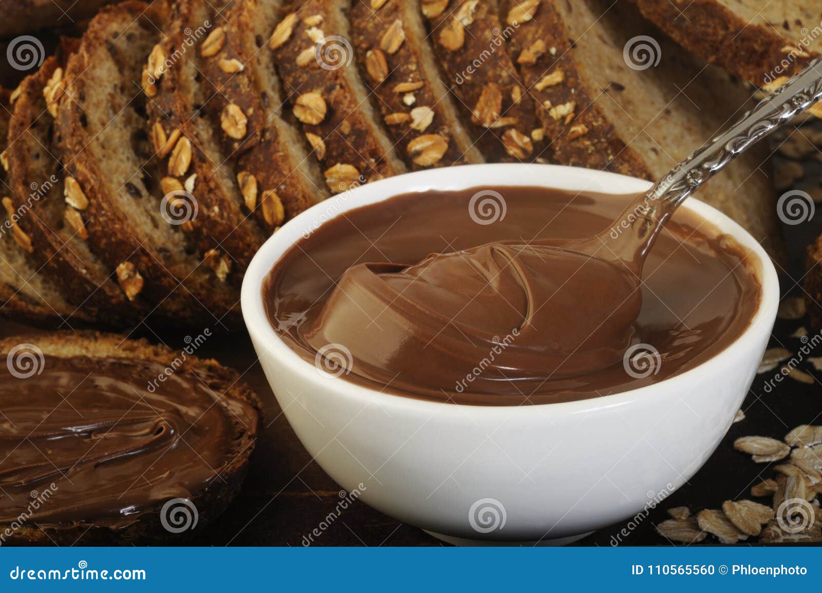 Chocolate Hazelnut Spread in White Dish Stock Photo - Image of dish ...