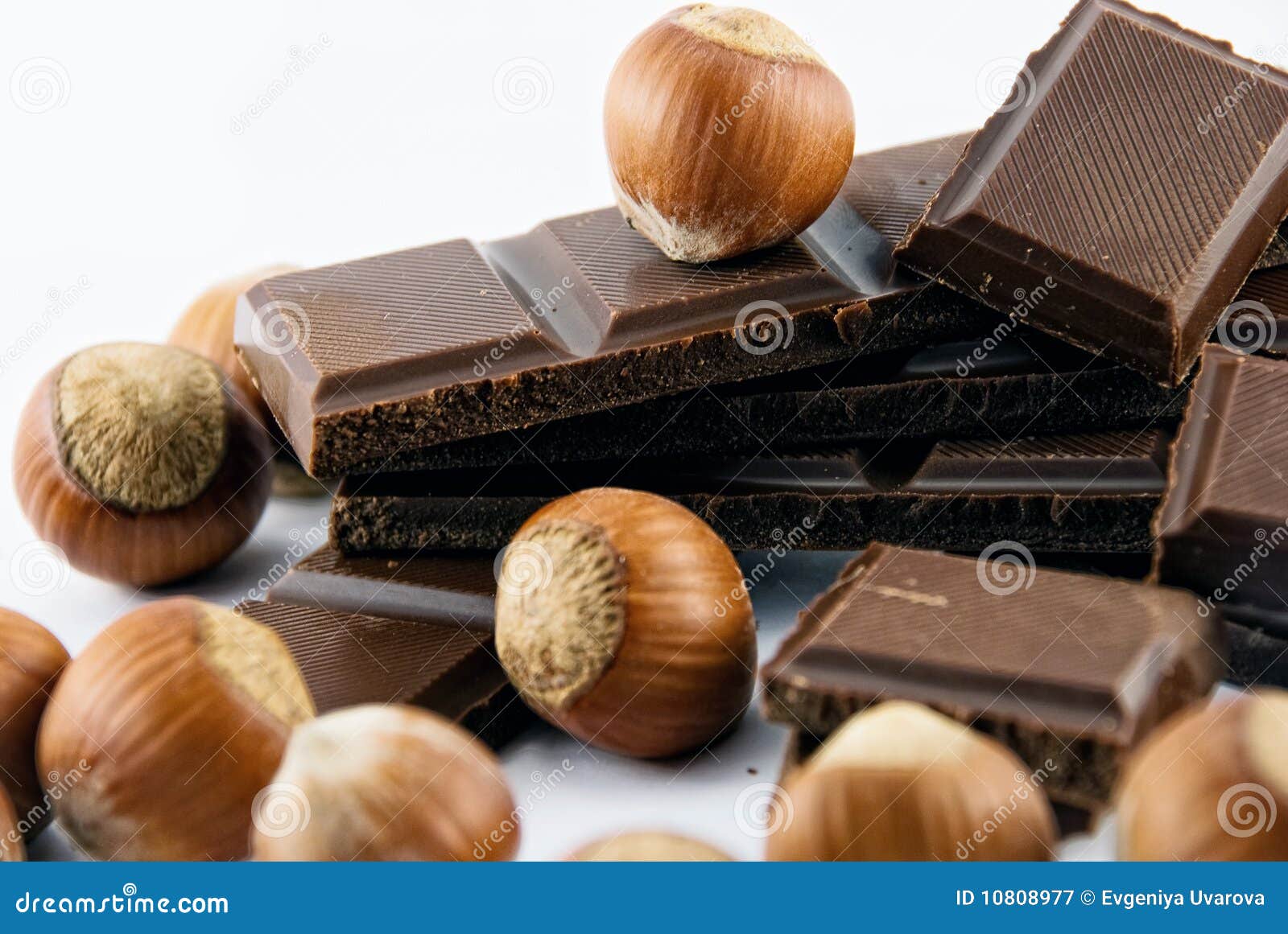 Chocolate and hazelnuts stock image. Image of snack, broken - 10808977