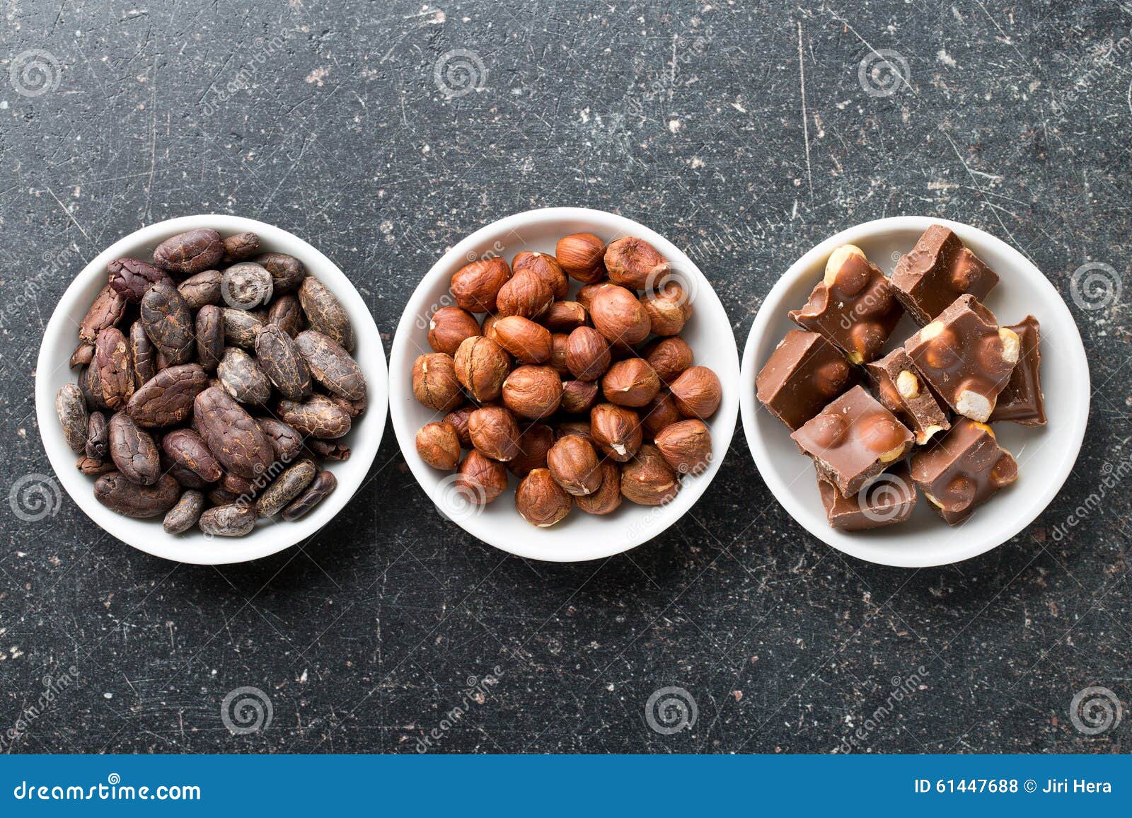 Chocolate, Hazelnuts and Cocoa Beans Stock Photo - Image of brown ...