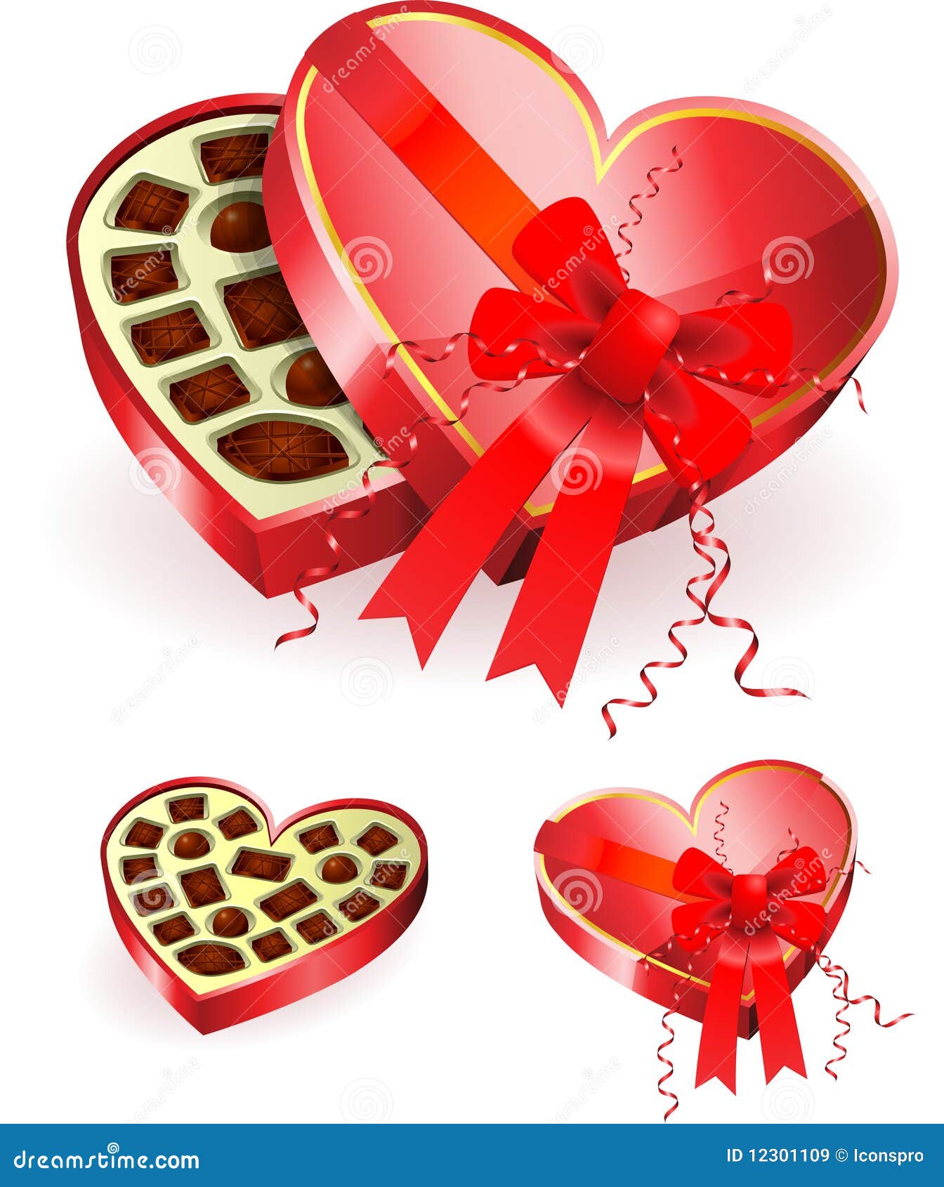 Chocolate in Heart Box stock vector. Illustration of brightly - 12301109